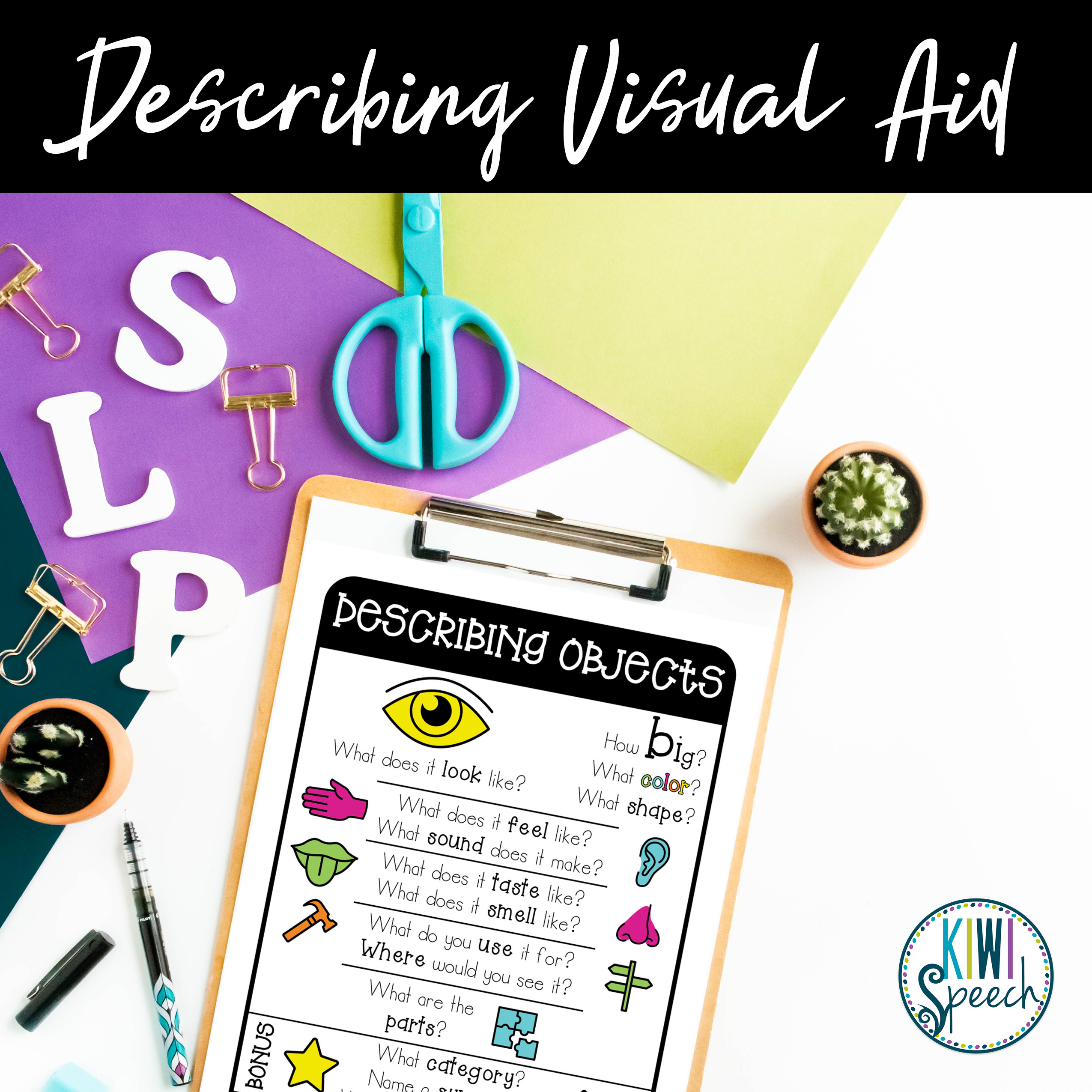 Describing Objects Visual Aid Printable and Poster - Speech Therapy ...