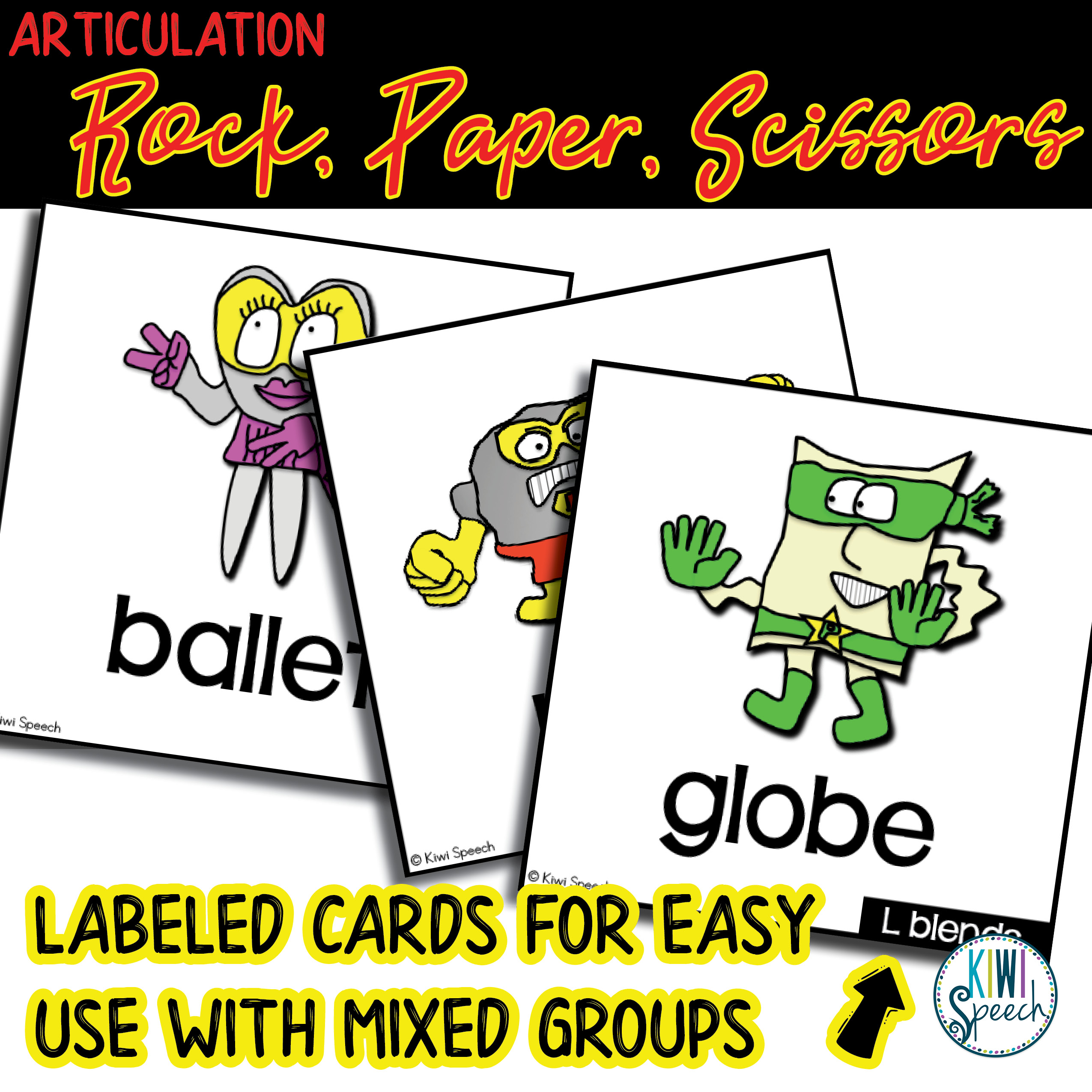 Rock, Paper, Scissors for Articulation - Set II: S, S blends, L, L ...