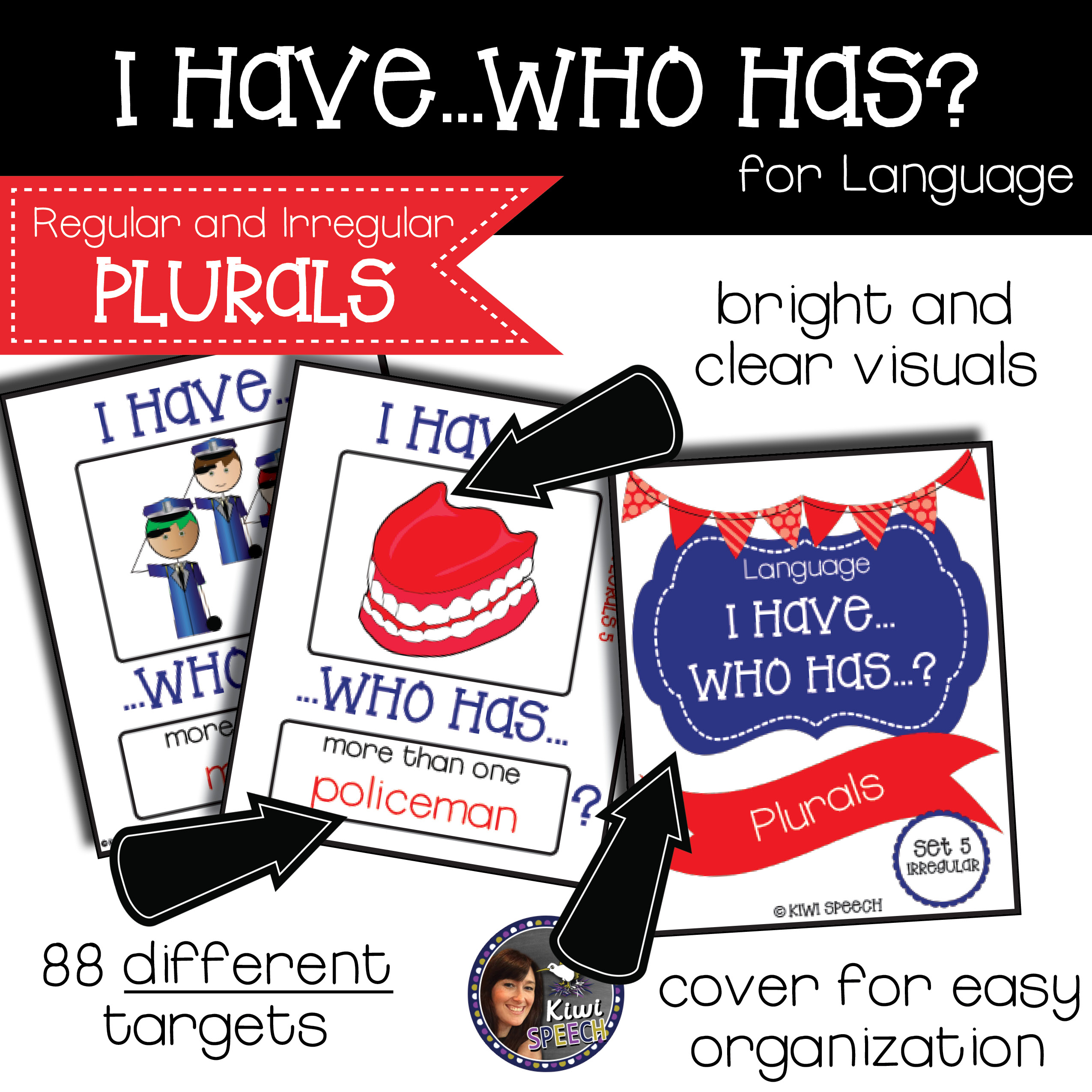 I Have Who Has for Language {Regular and Irregular PLURALS} - Kiwi Speech