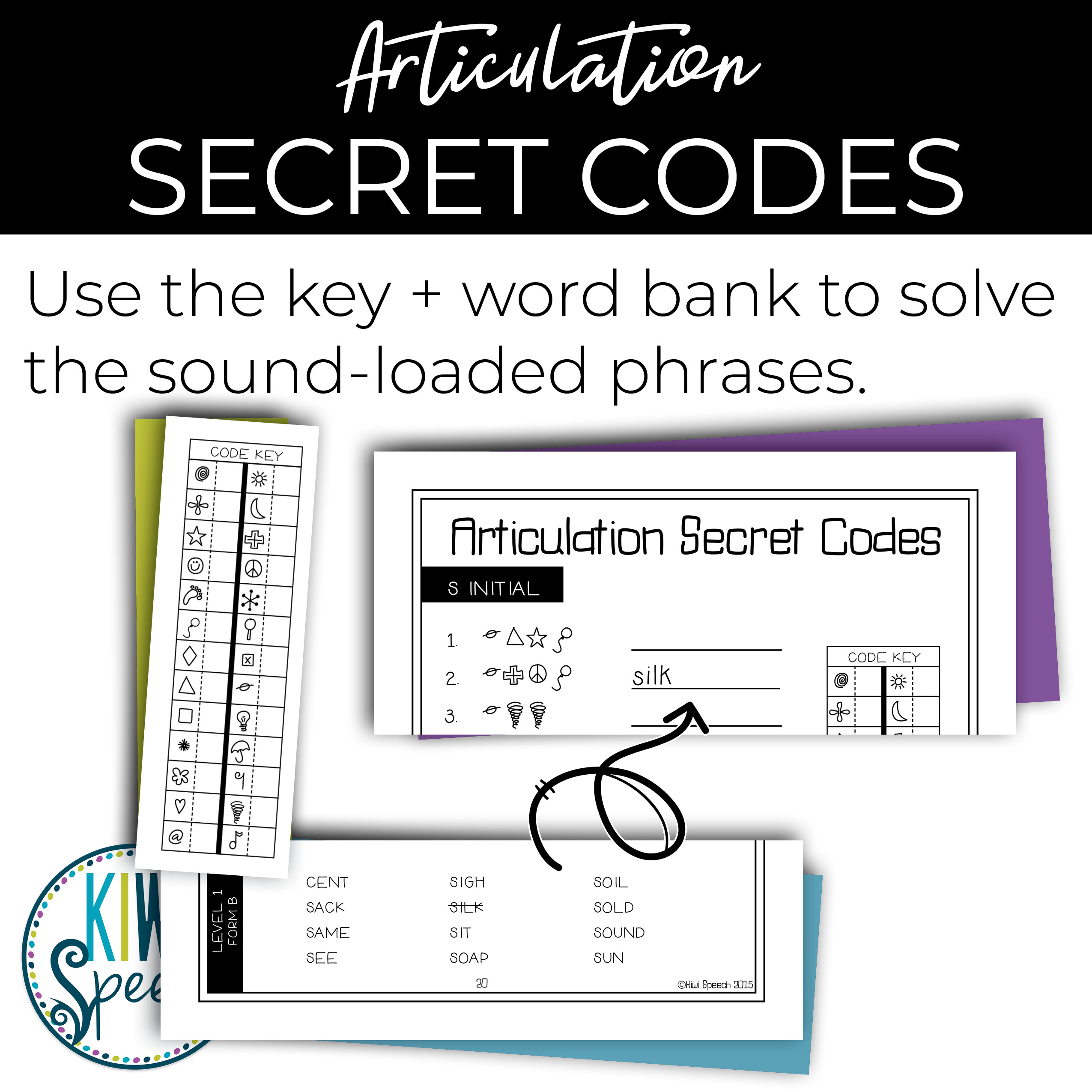 Articulation Secret Codes - NO-PREP Speech Therapy Brain Teaser Puzzles ...
