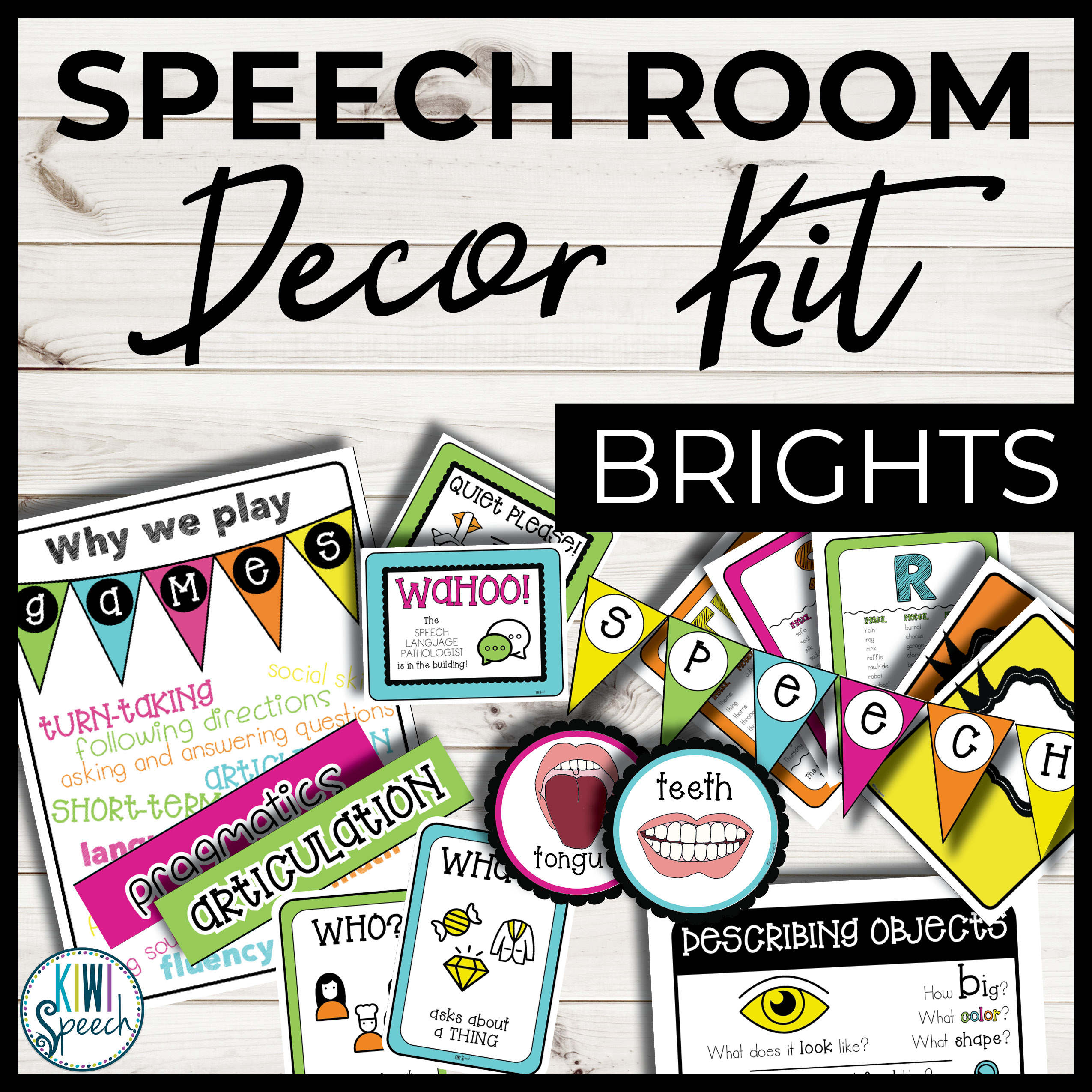 Speech Therapy Room Decor - Functional Speech Decor Kit & Visual Aids ...