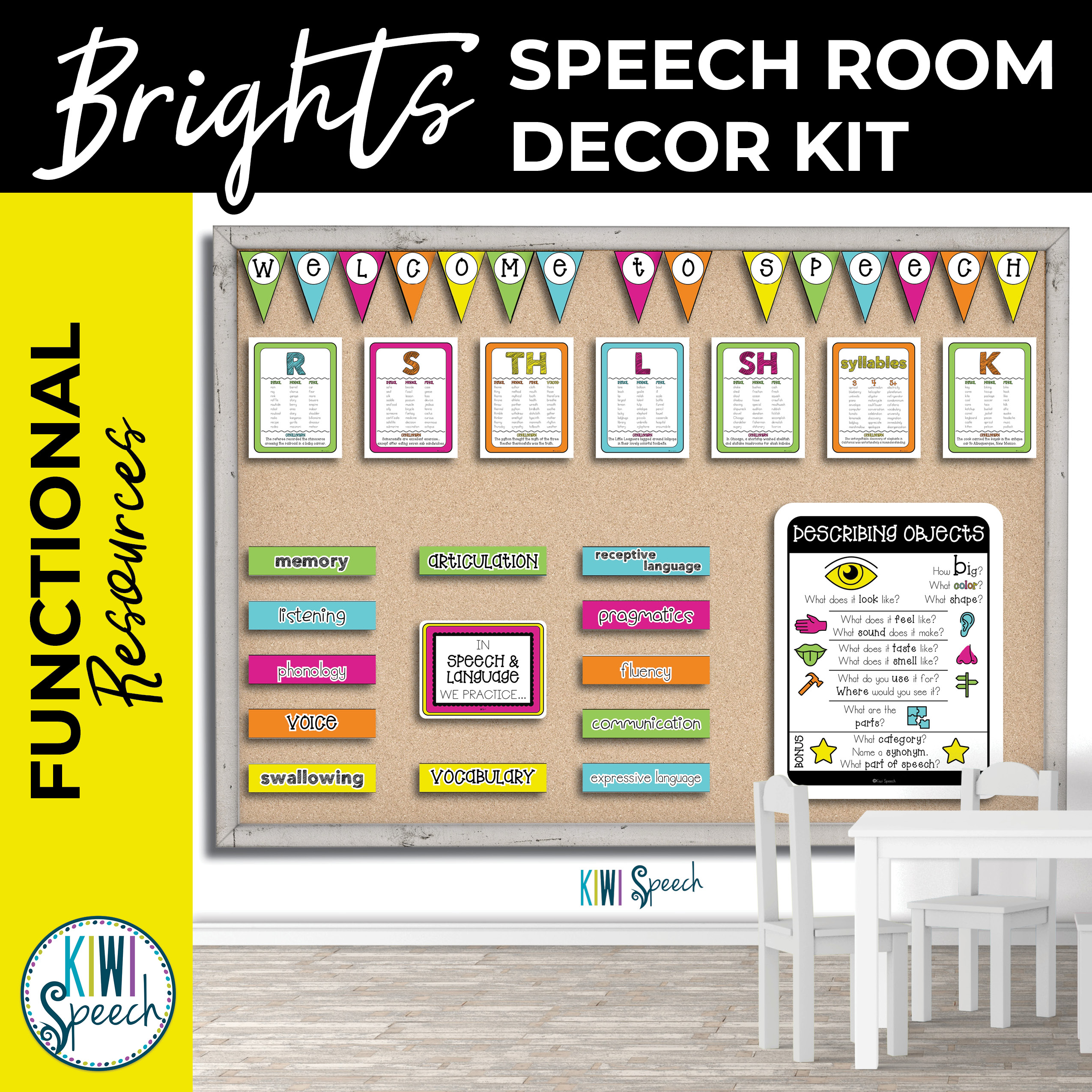 Speech Therapy Room Decor - Functional Speech Decor Kit & Visual Aids ...