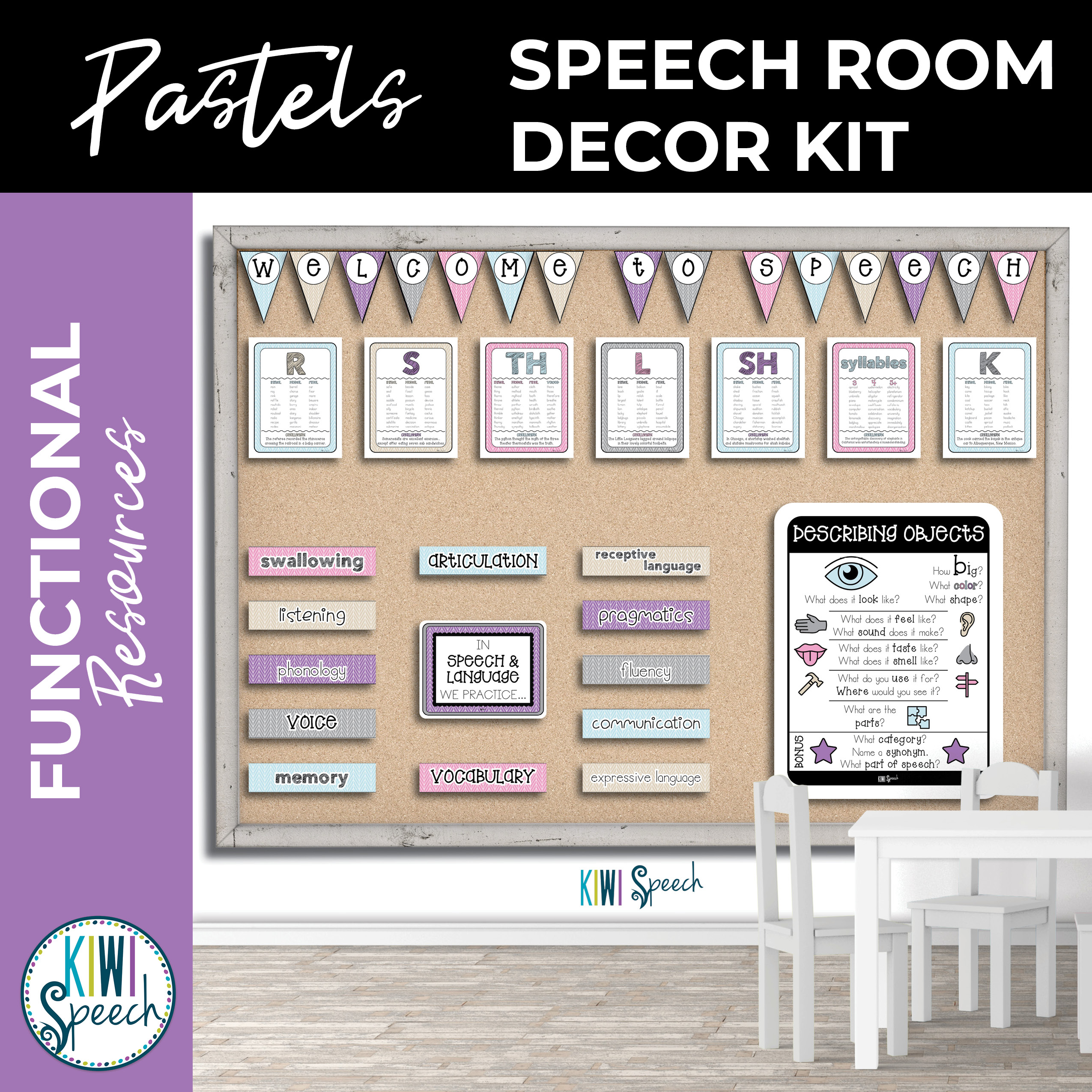 Speech Therapy Room Decor - Functional Speech Decor Kit and Visual Aids ...