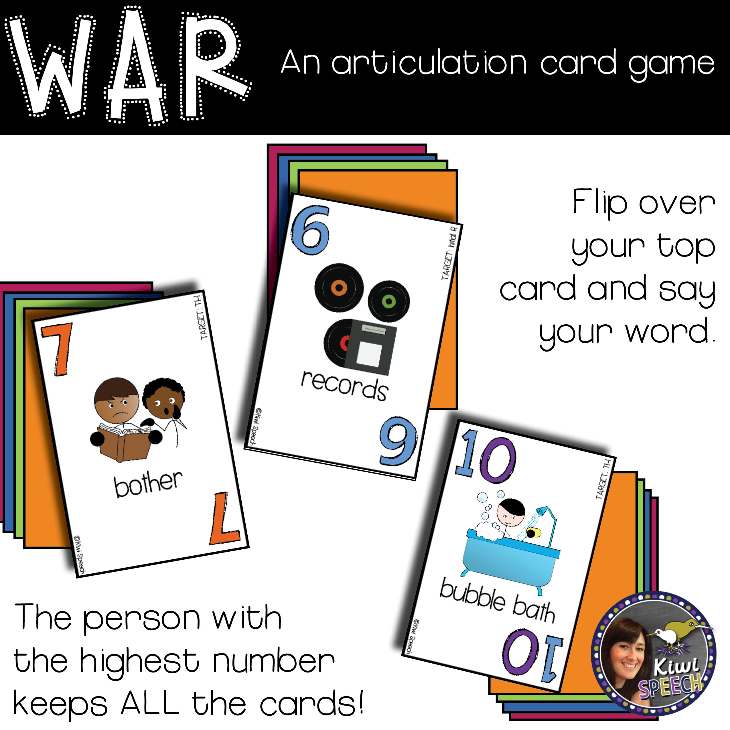 WAR: An Articulation Card Game {R: initial R, vocalic R, R blends ...