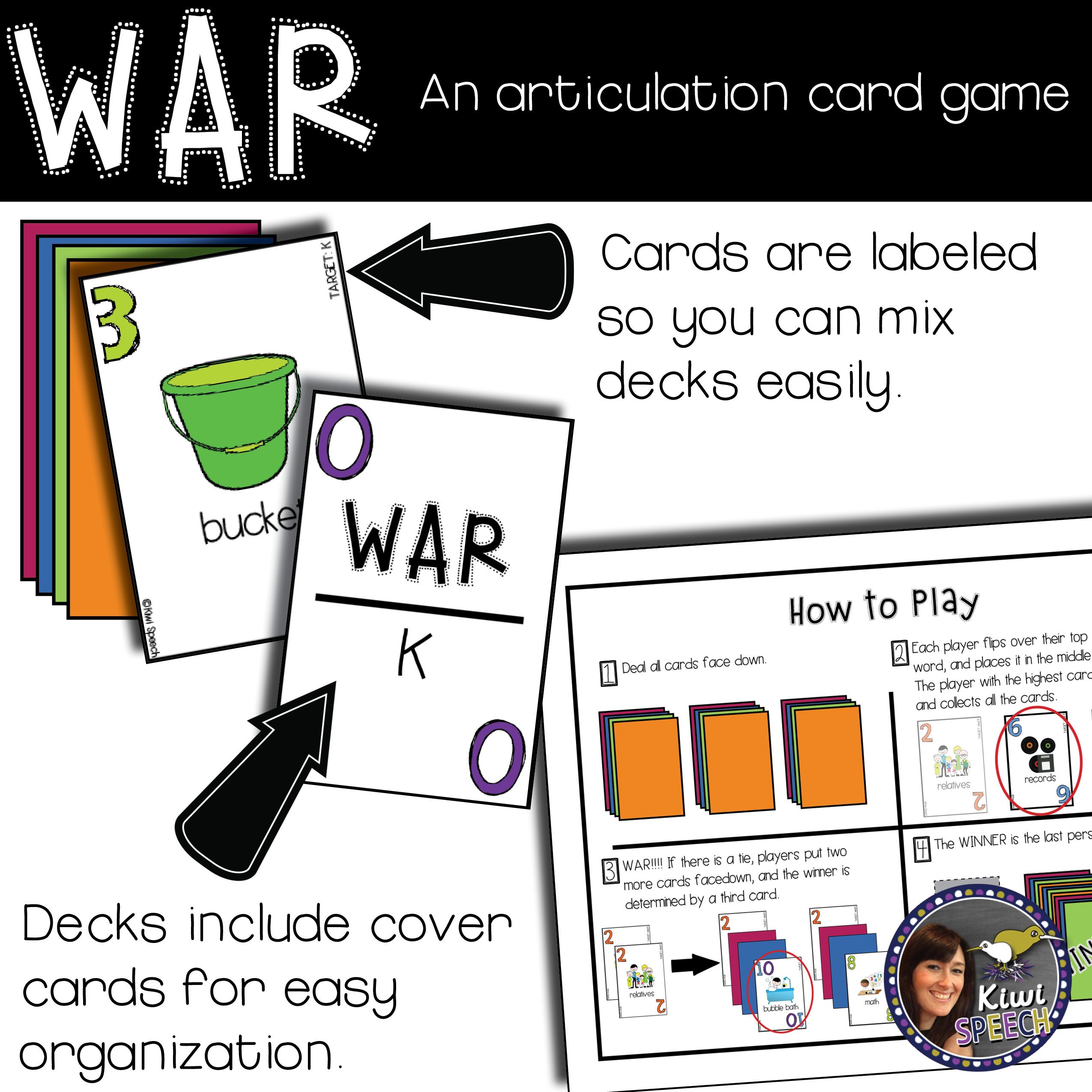 WAR: An Articulation Card Game {R: initial R, vocalic R, R blends ...