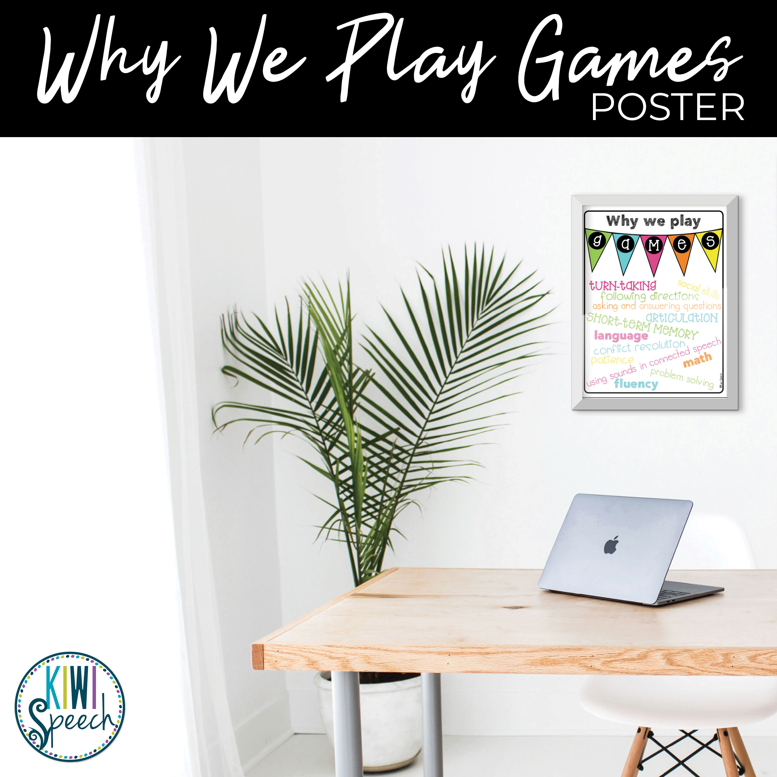 Why We Play Games in Speech Therapy Poster - Speech Therapy Room Decor ...