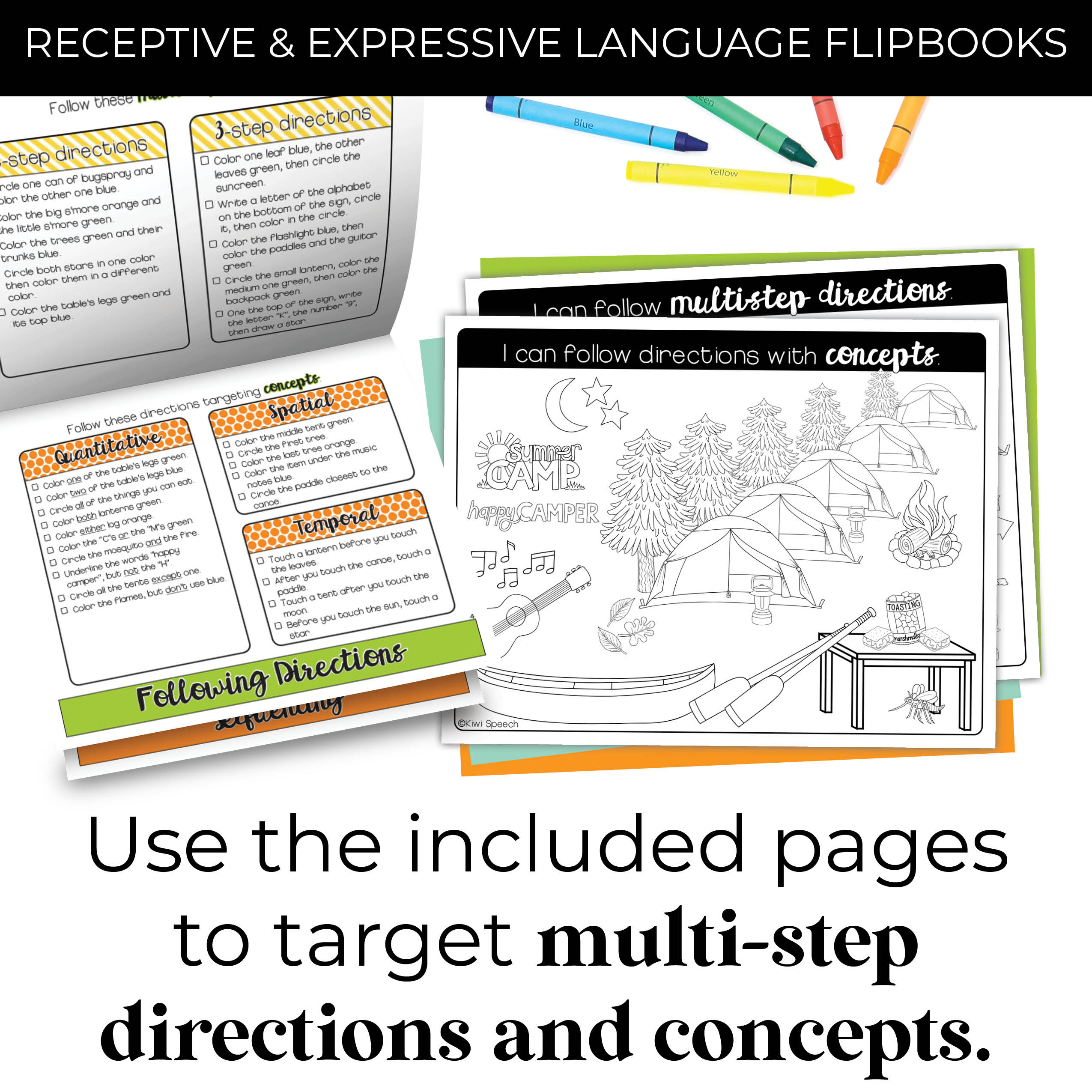 Receptive & Expressive Language Flip Books {OUTDOORS / CAMPING} - Kiwi ...