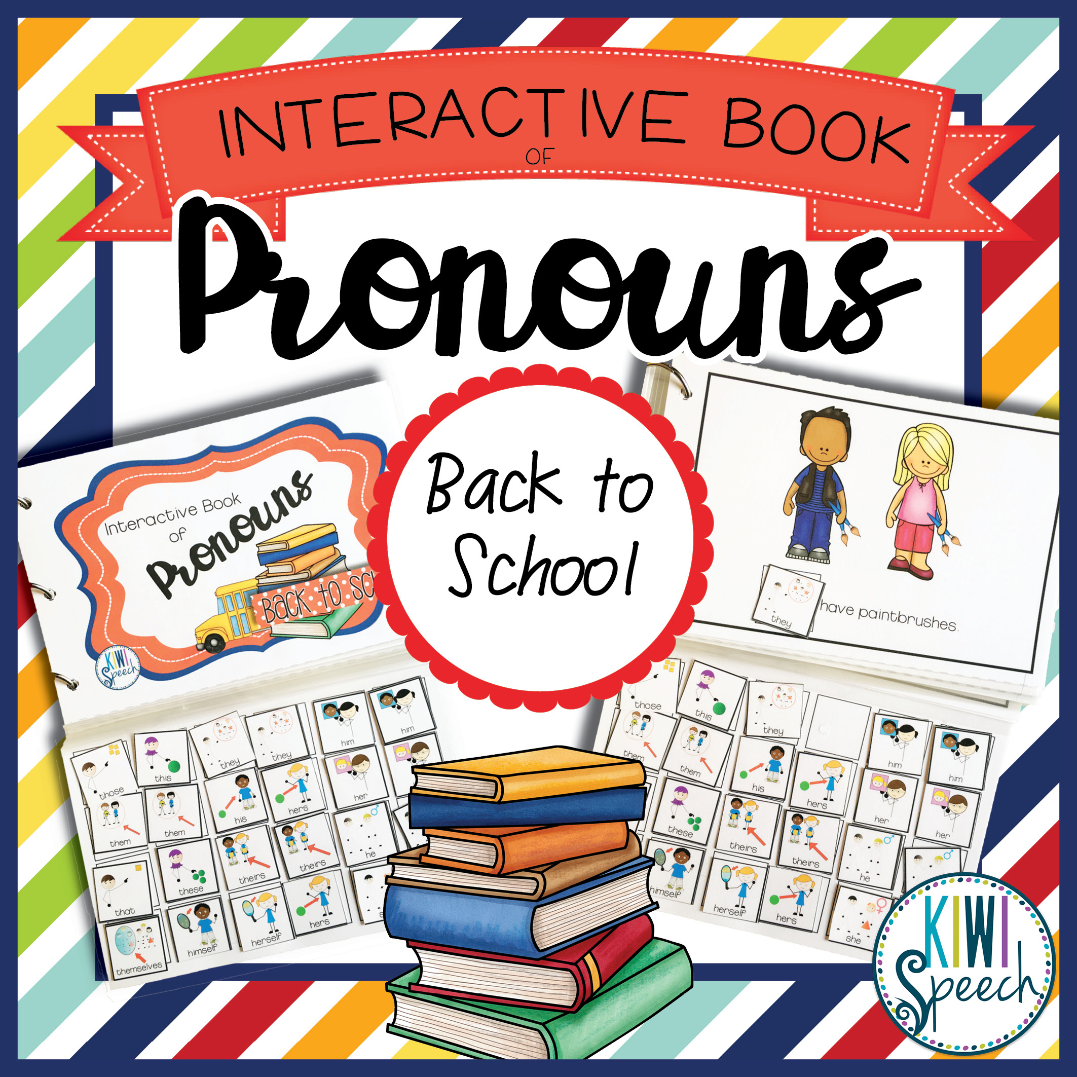 Pronouns Interactive Book {BACK TO SCHOOL} - Kiwi Speech