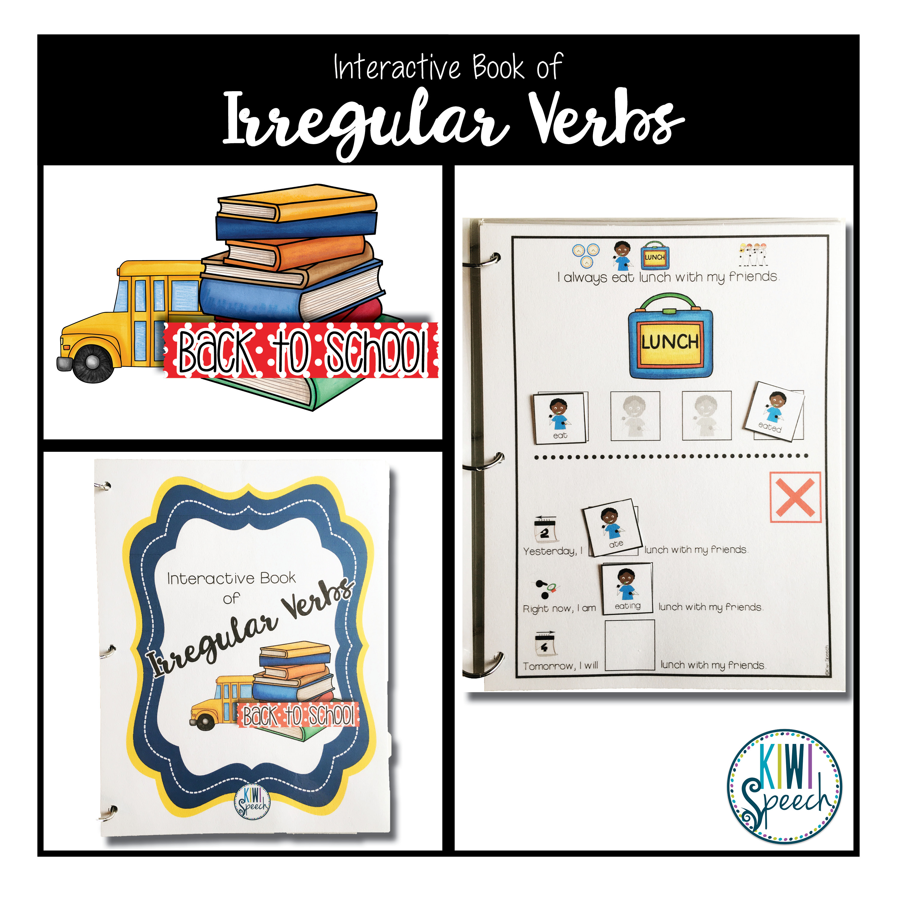 Irregular Verbs Interactive Book {BACK TO SCHOOL} - Kiwi Speech