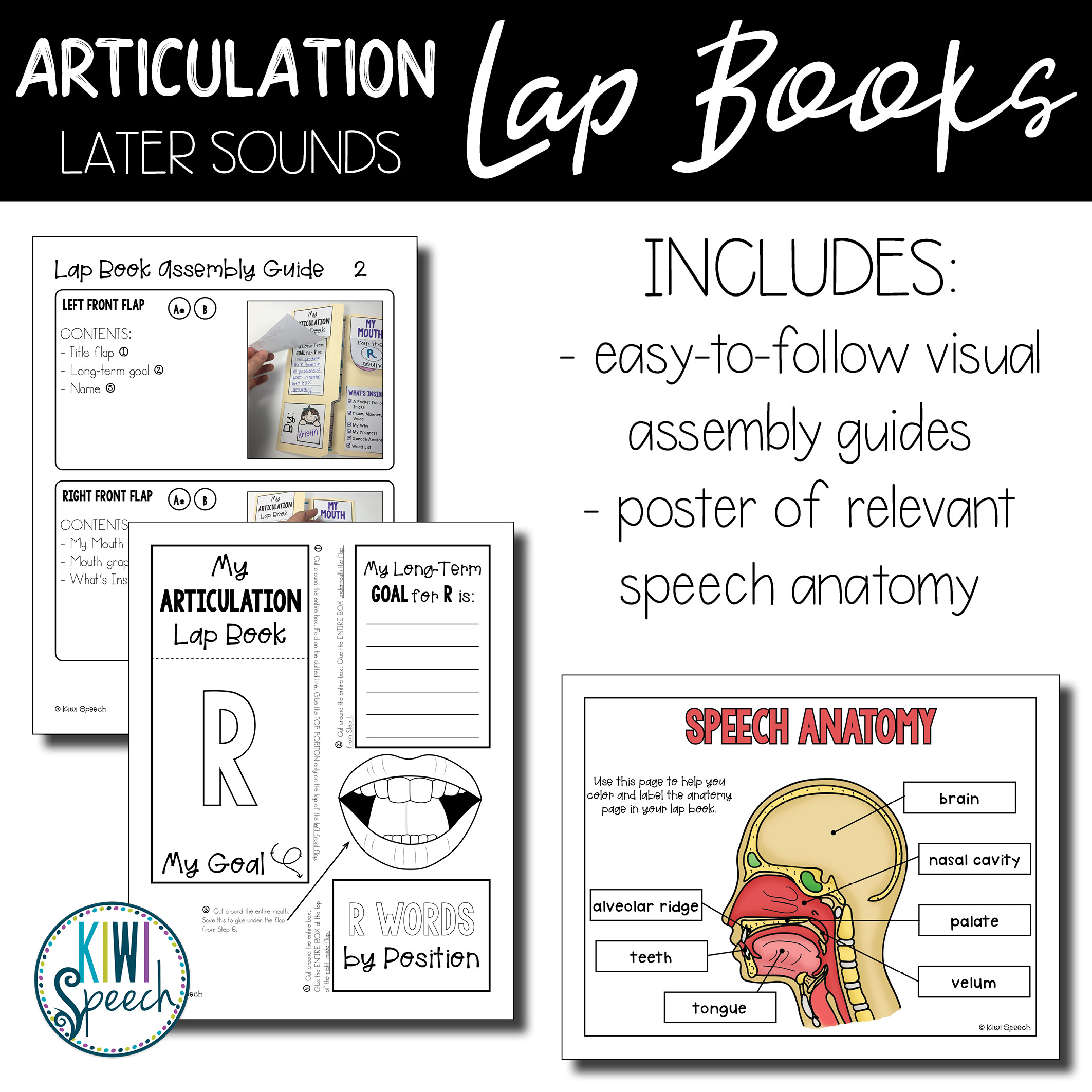 Articulation Lap Books - Later Sounds - Kiwi Speech