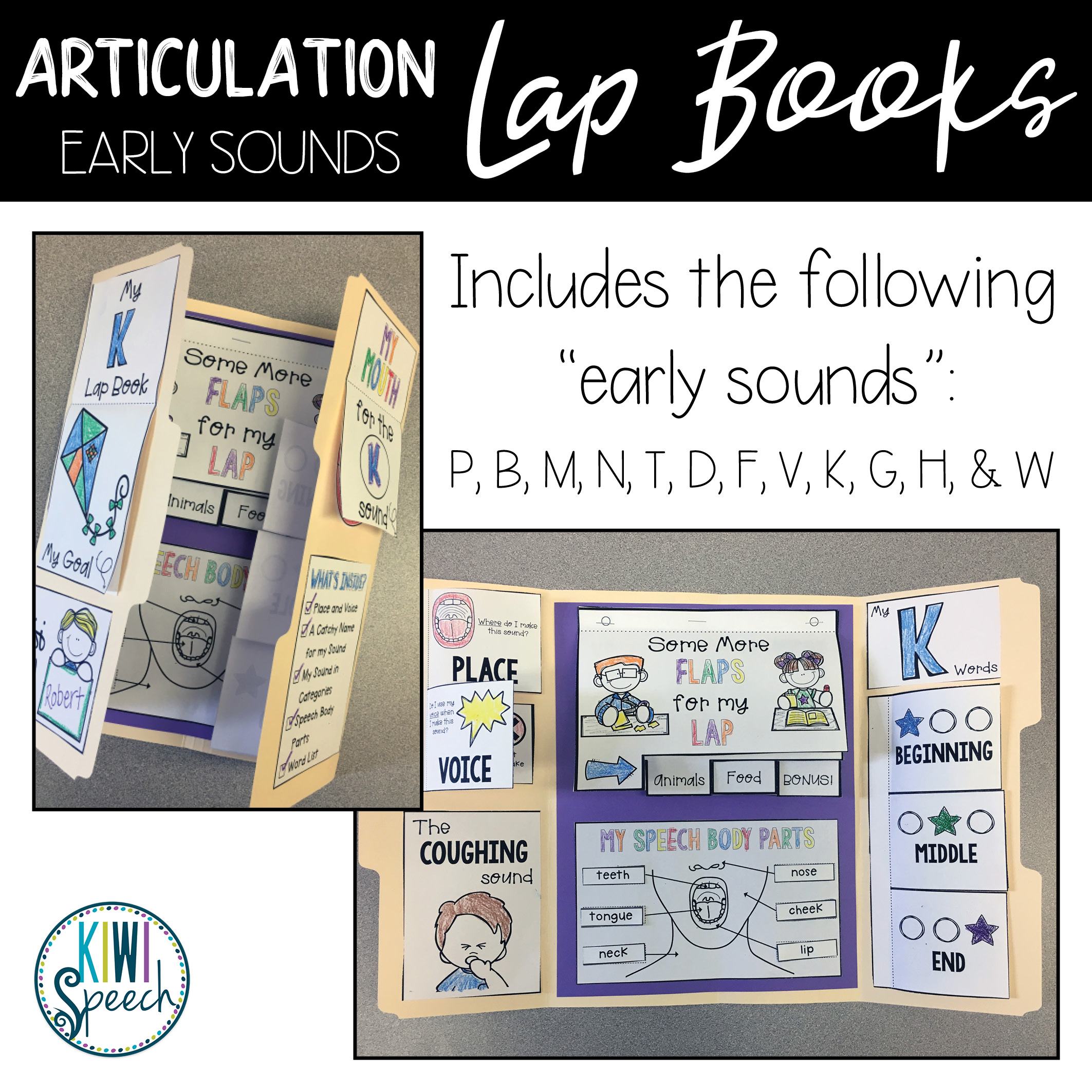 Articulation Lap Books - Early and Later Sounds BUNDLE - Kiwi Speech