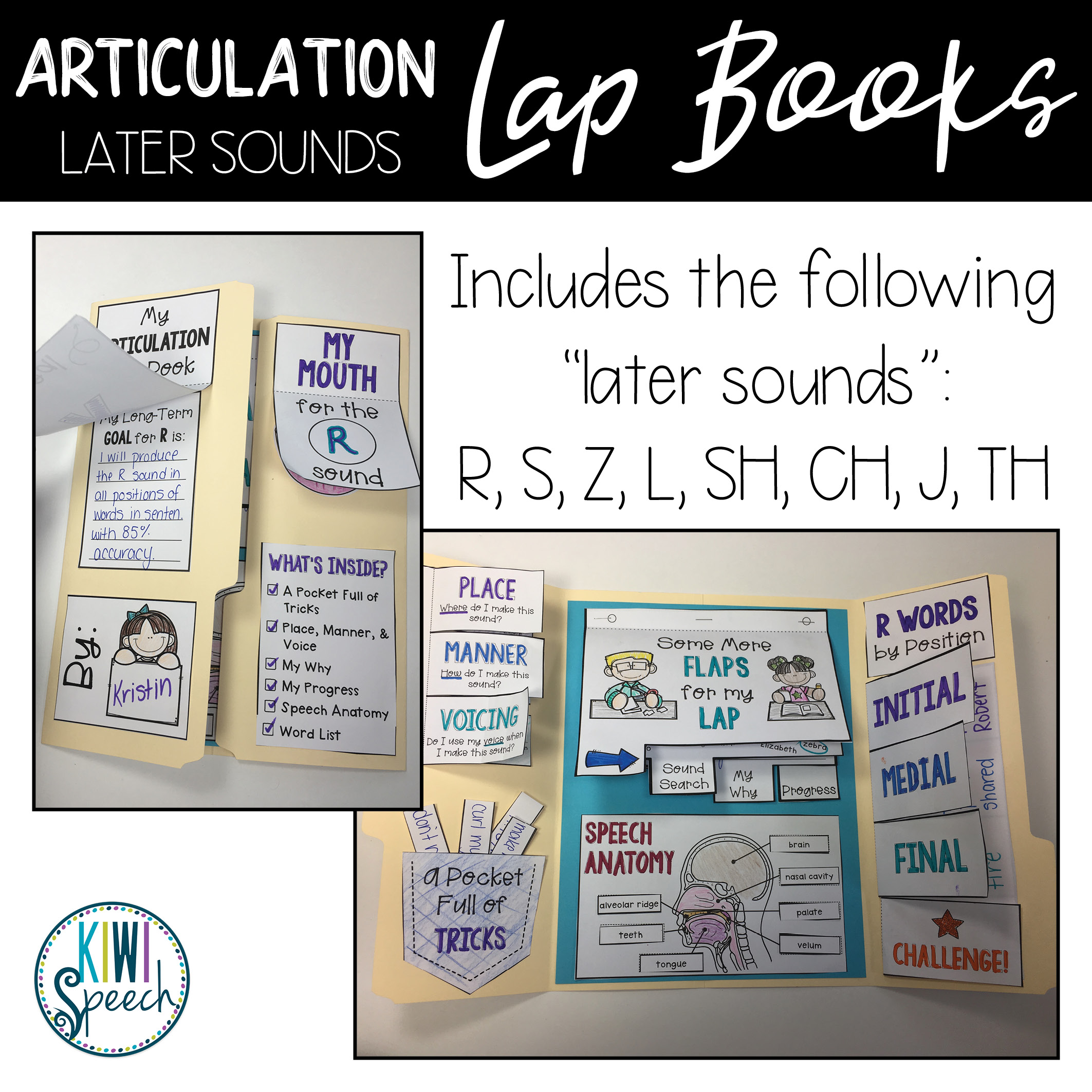 Articulation Lap Books - Early and Later Sounds BUNDLE - Kiwi Speech