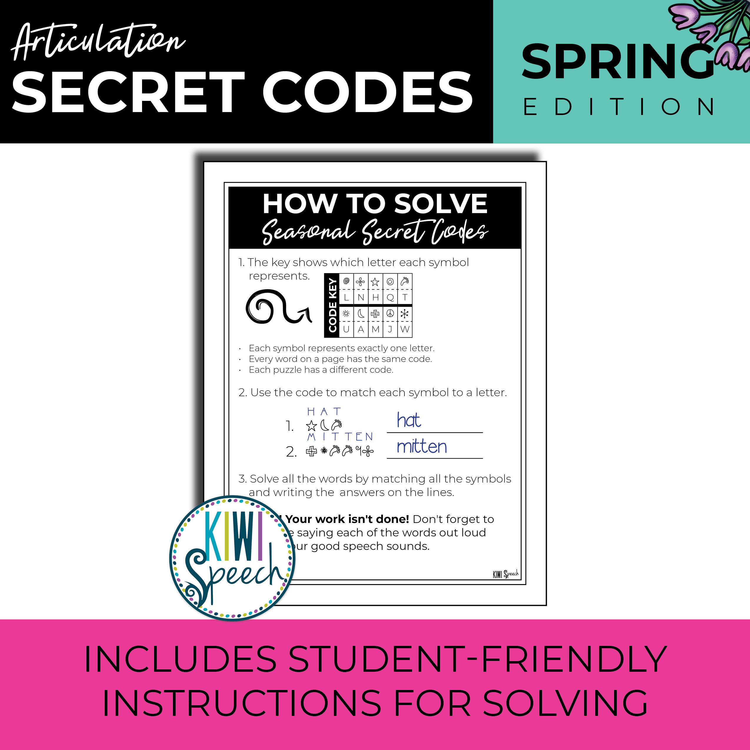 NO PREP Seasonal Articulation Secret Codes for Speech - SPRING Edition ...
