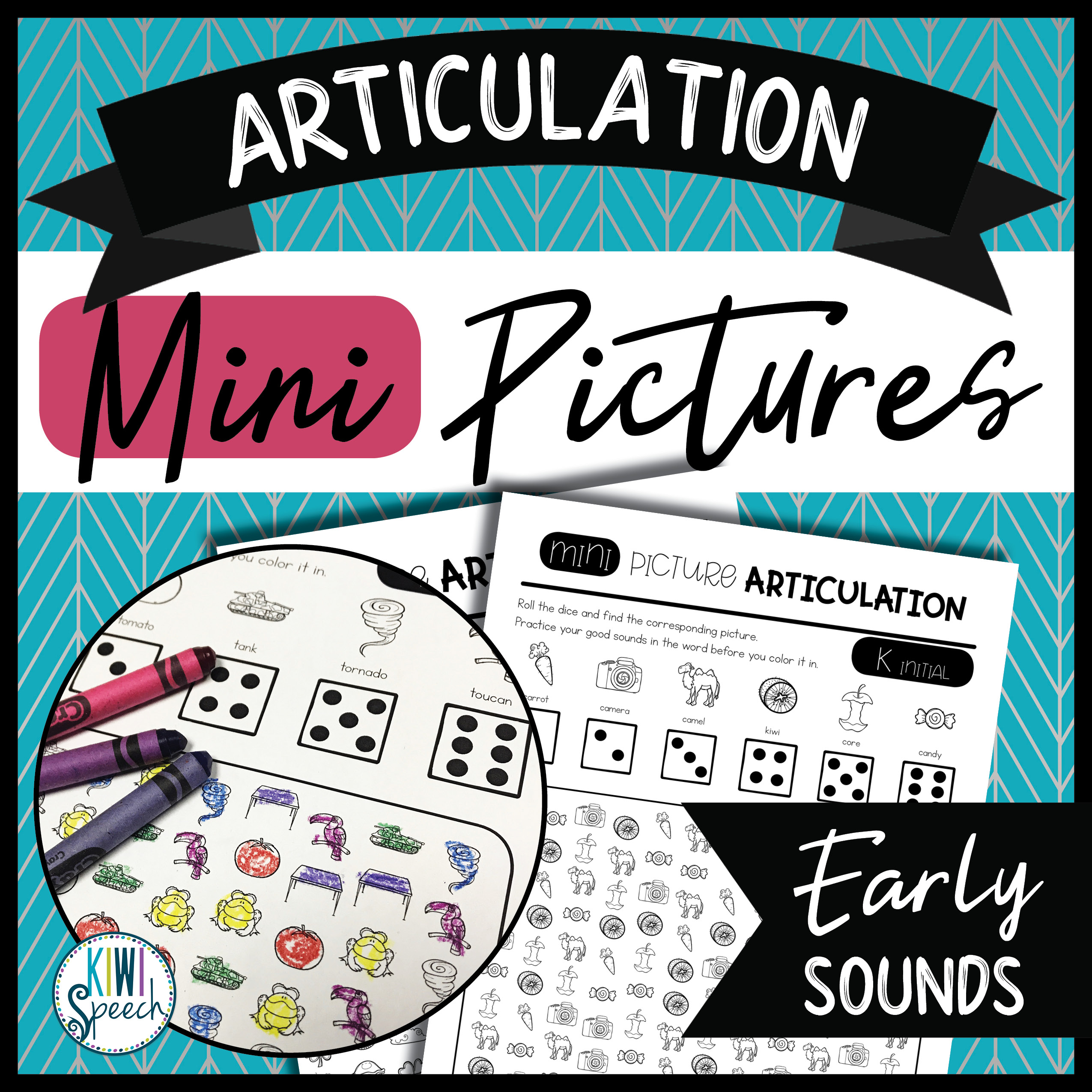 No-Prep Articulation Mini Pictures Dice Game - Early Sounds - Kiwi Speech