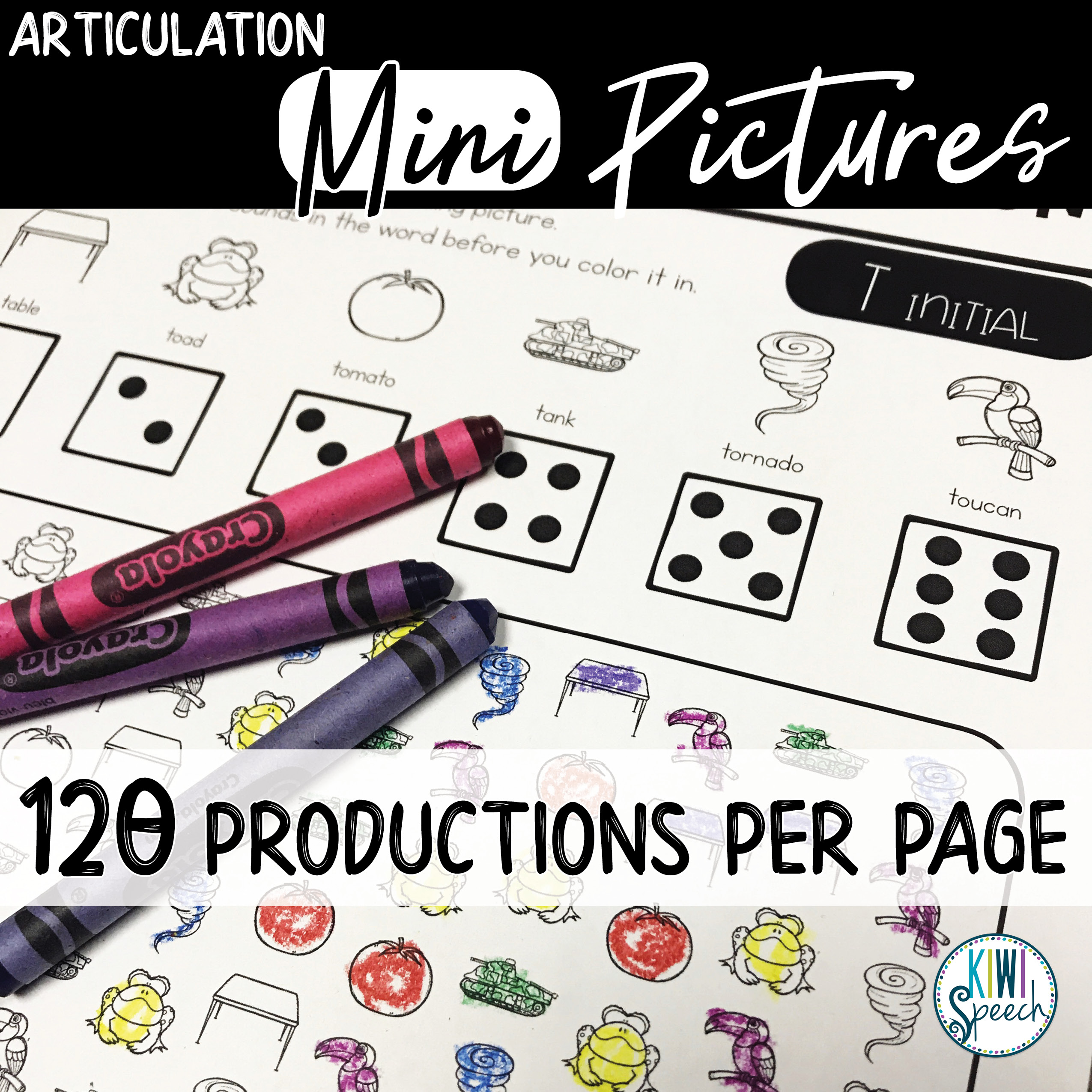 No-Prep Articulation Mini Pictures Dice Game - Early Sounds - Kiwi Speech
