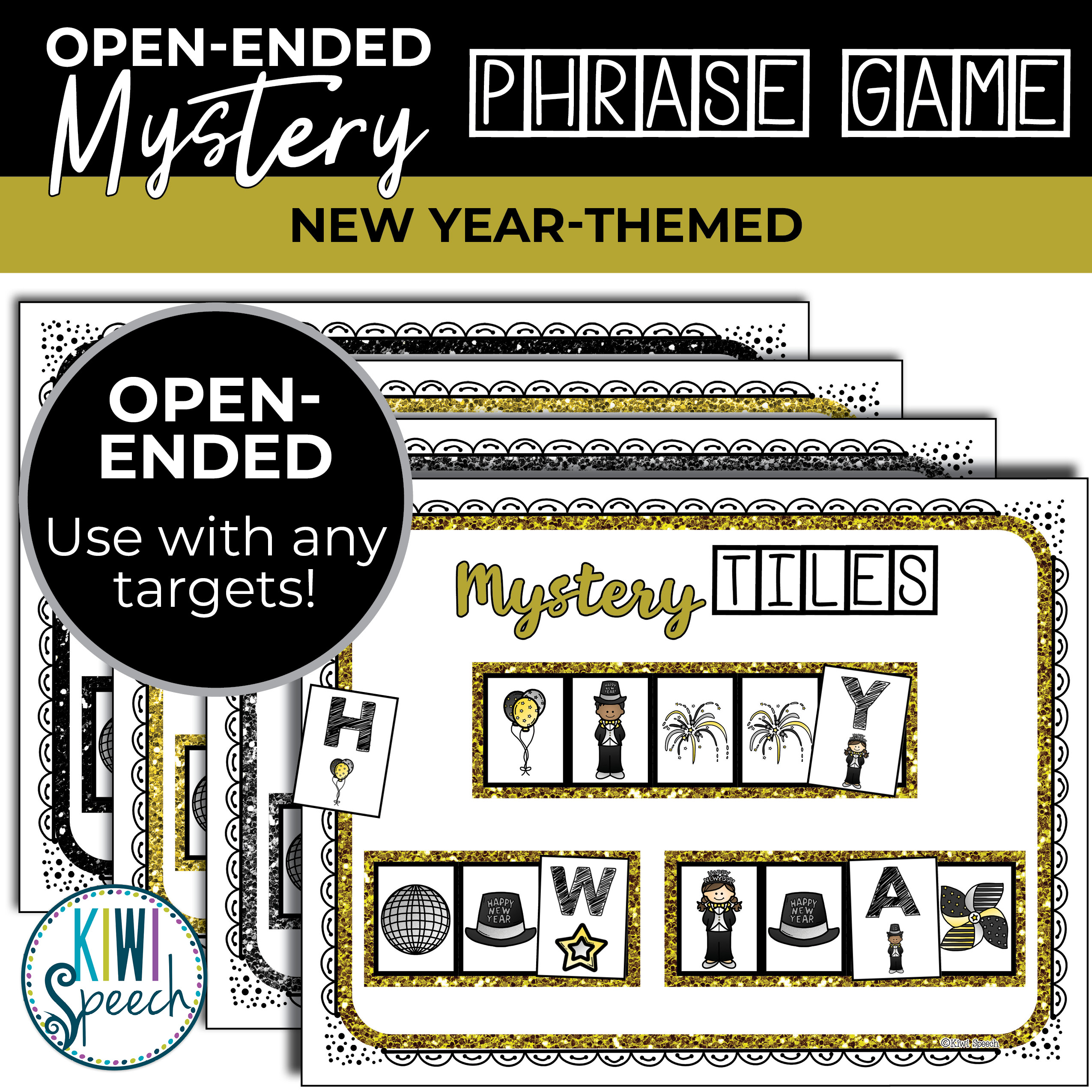 Open Ended Reinforcer Game for Any Goal in Speech Therapy - New Year ...