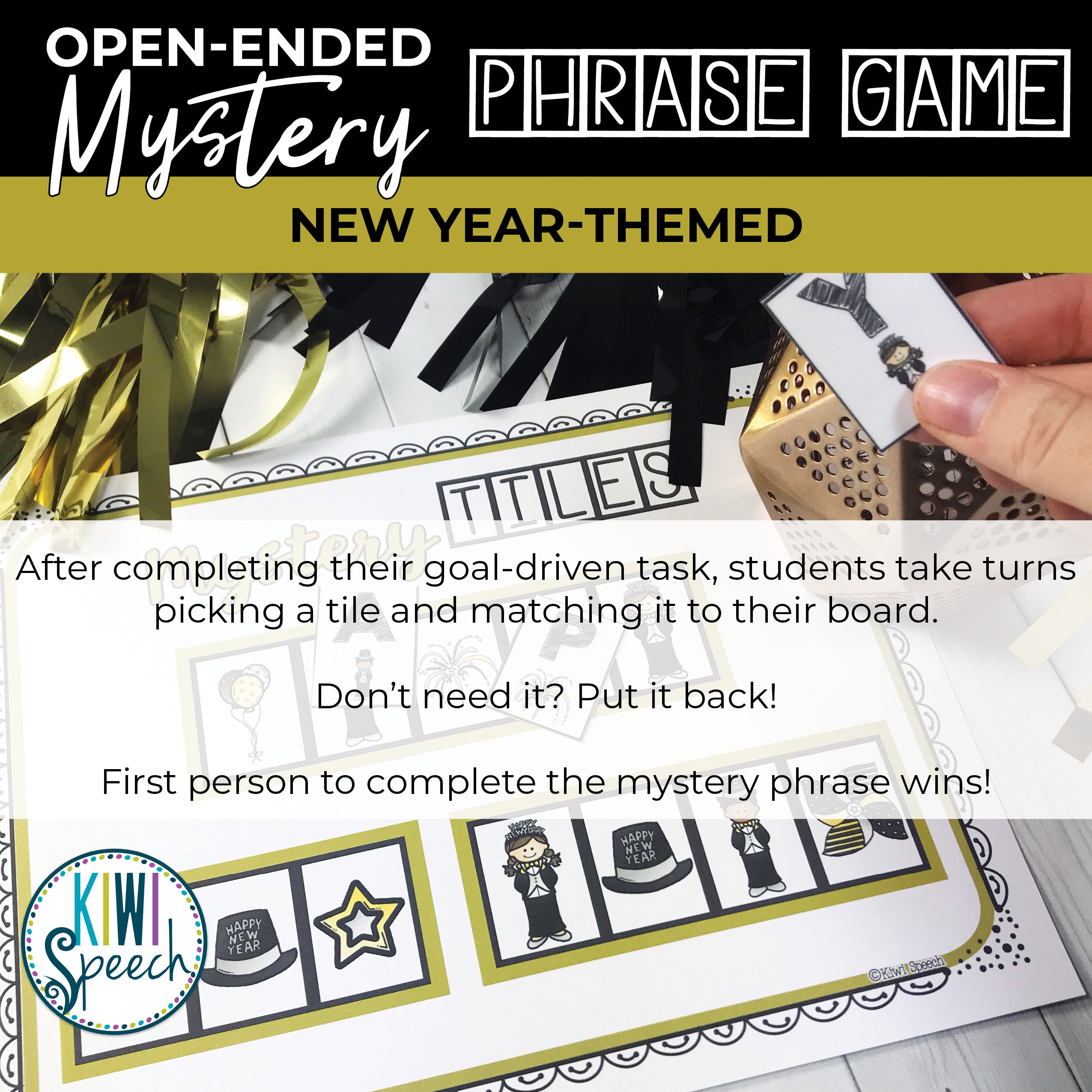 Open Ended Reinforcer Game for Any Goal in Speech Therapy - New Year ...