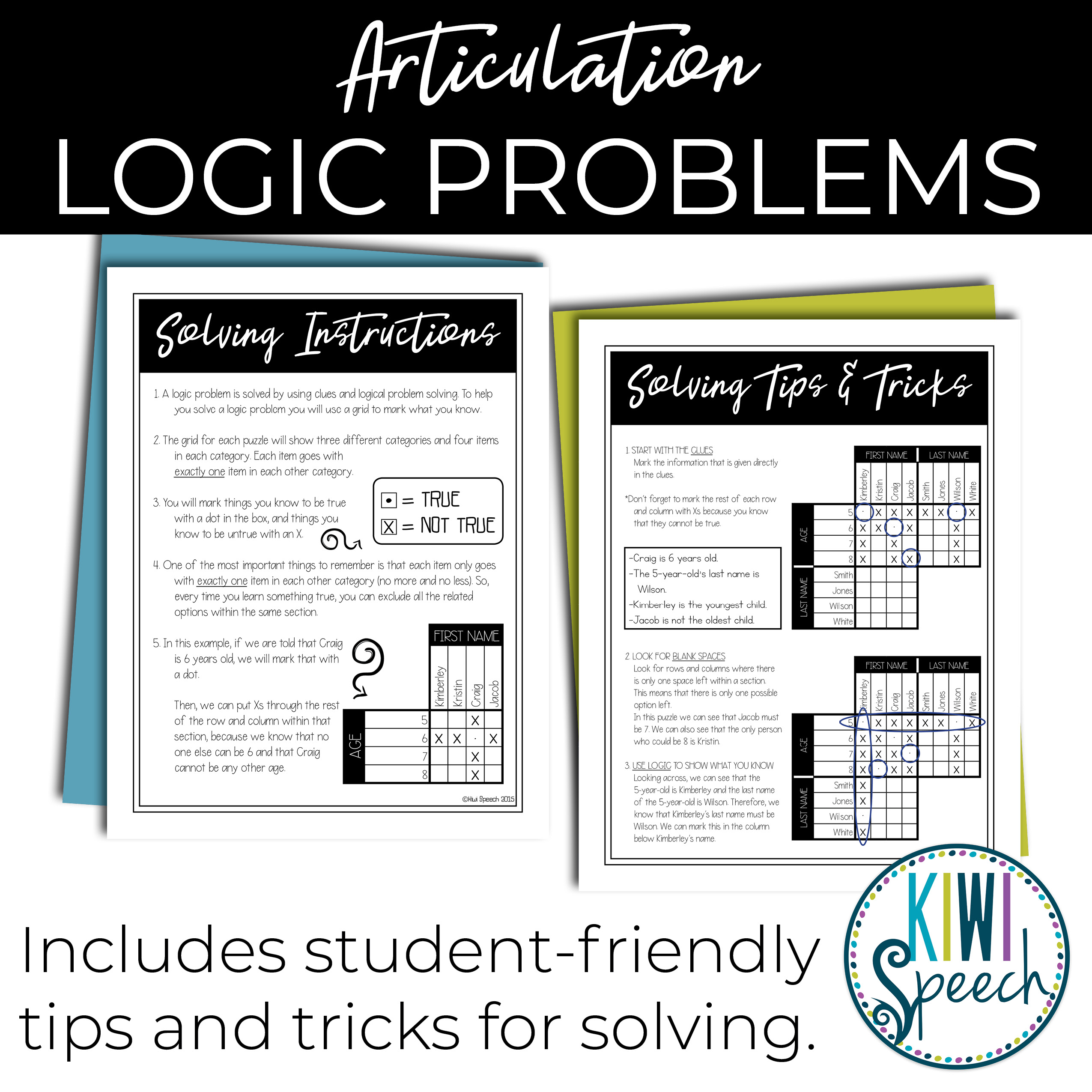 Articulation Logic Problems | NO-PREP Speech Therapy Brain Teaser ...