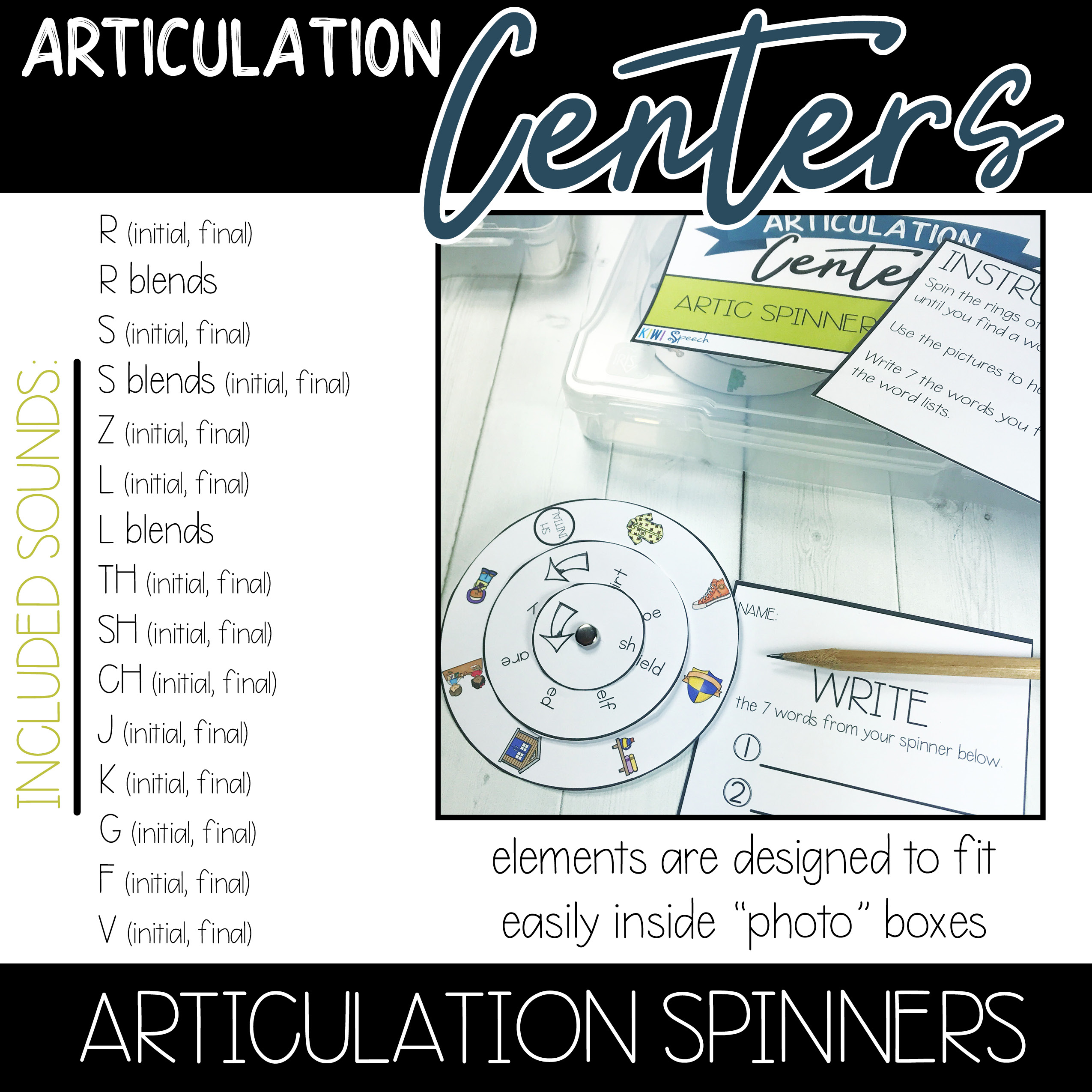 Speech Centers: Articulation Spinners - Kiwi Speech