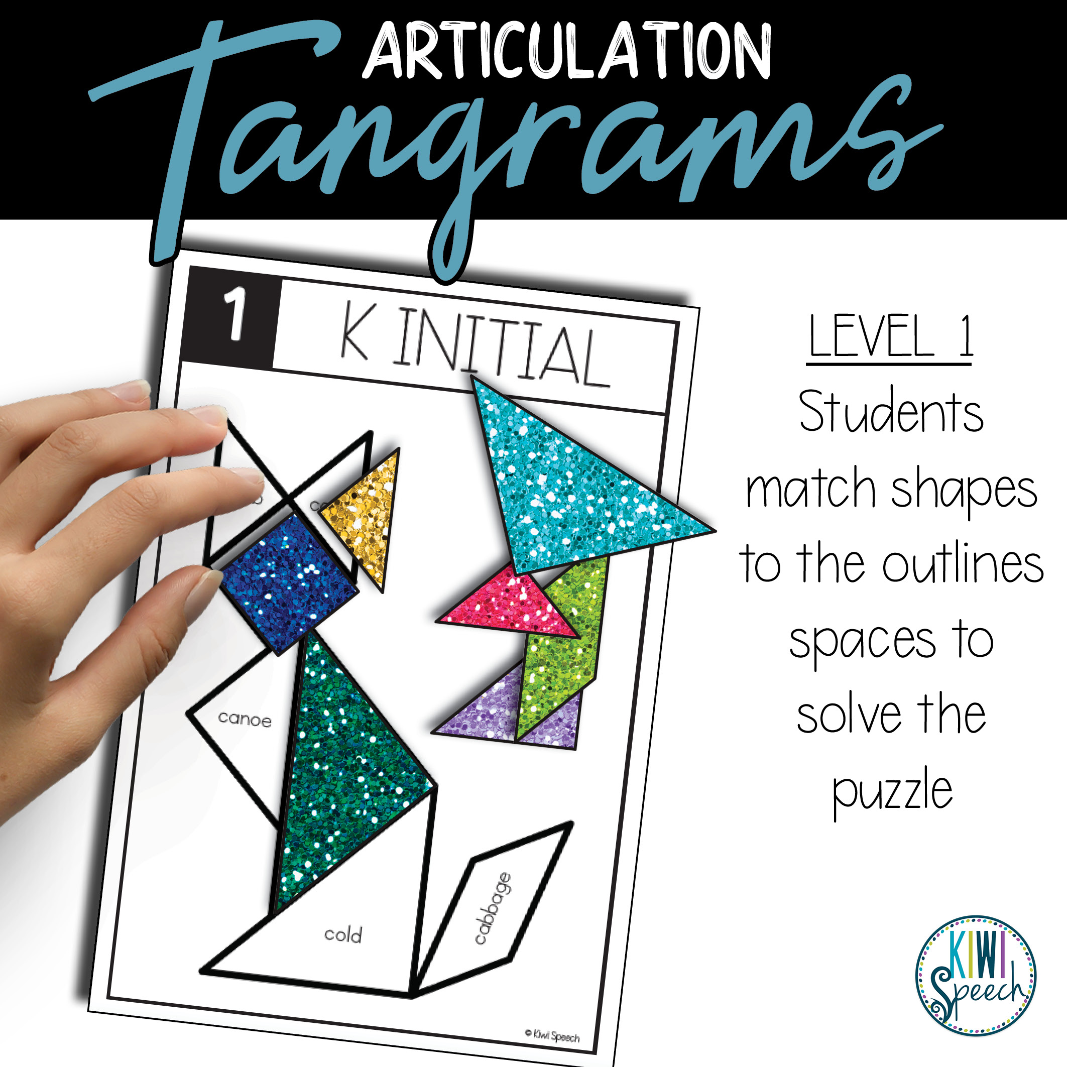 Tangram Speech Therapy Puzzles - Speech Therapy Activity for K, G, F, V ...