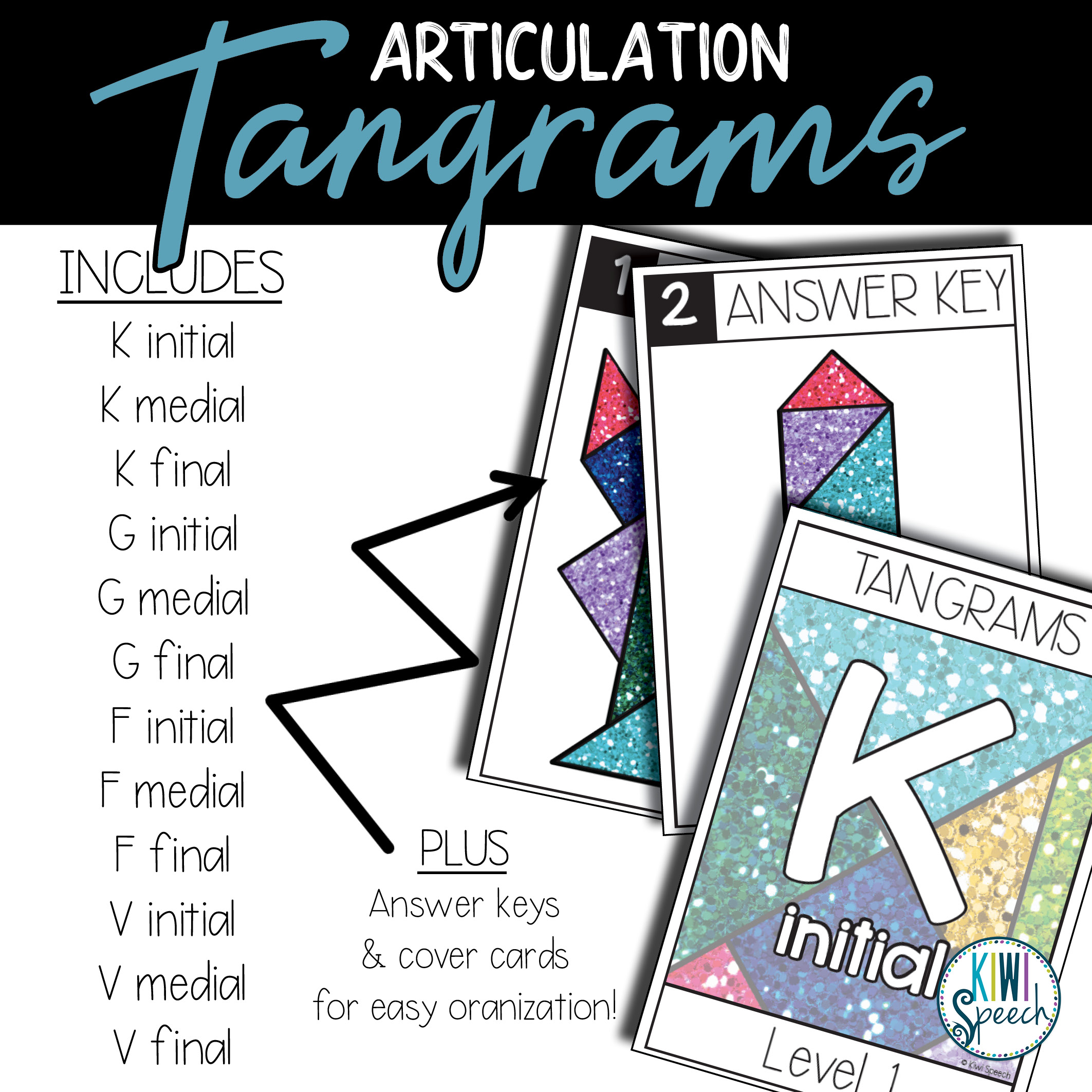 Tangram Speech Therapy Puzzles - Speech Therapy Activity for K, G, F, V ...