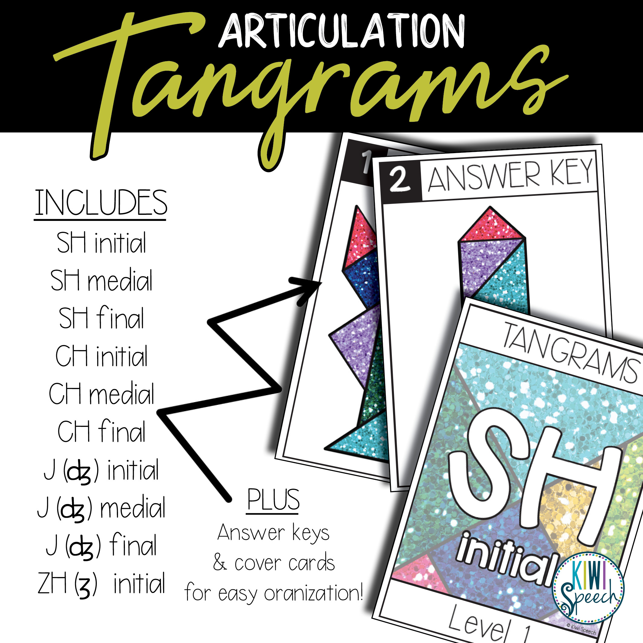 Tangram Speech Therapy Puzzles - Speech Therapy Activity for SH, CH, J ...