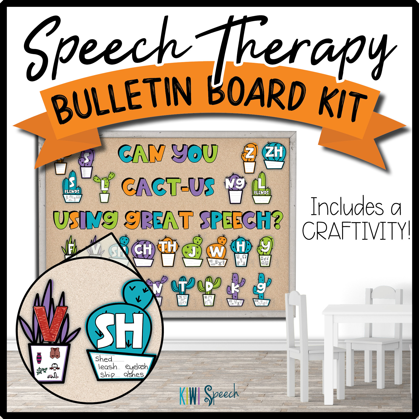 Cactus Speech Bulletin Board / Door Kit + Craftivity - Speech Therapy ...