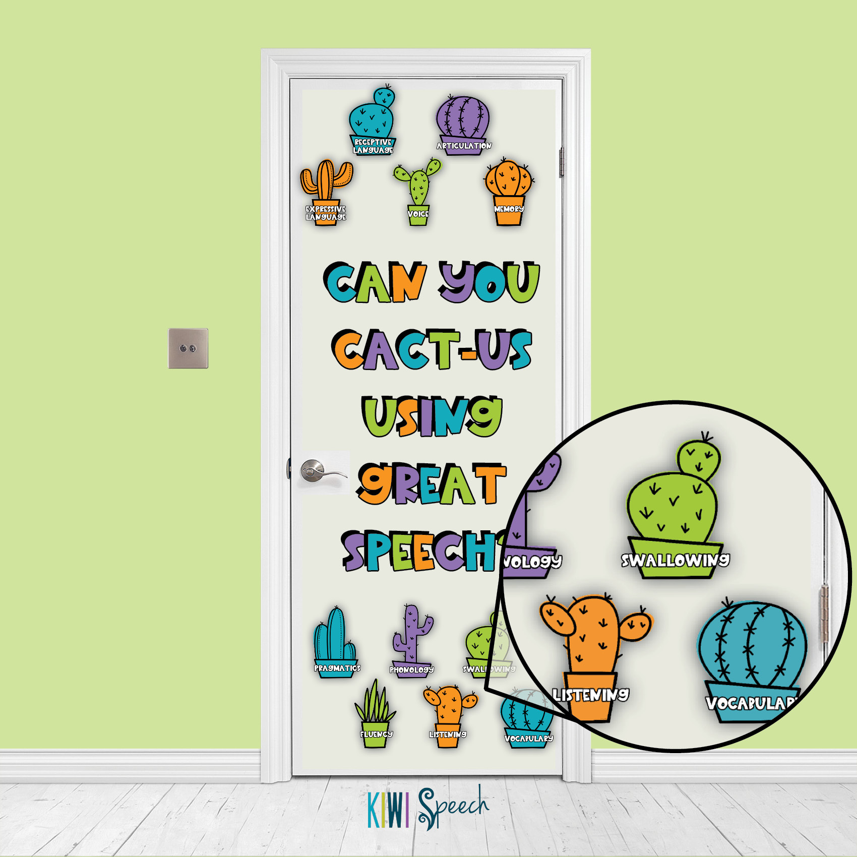 Cactus Speech Bulletin Board / Door Kit + Craftivity - Speech Therapy ...