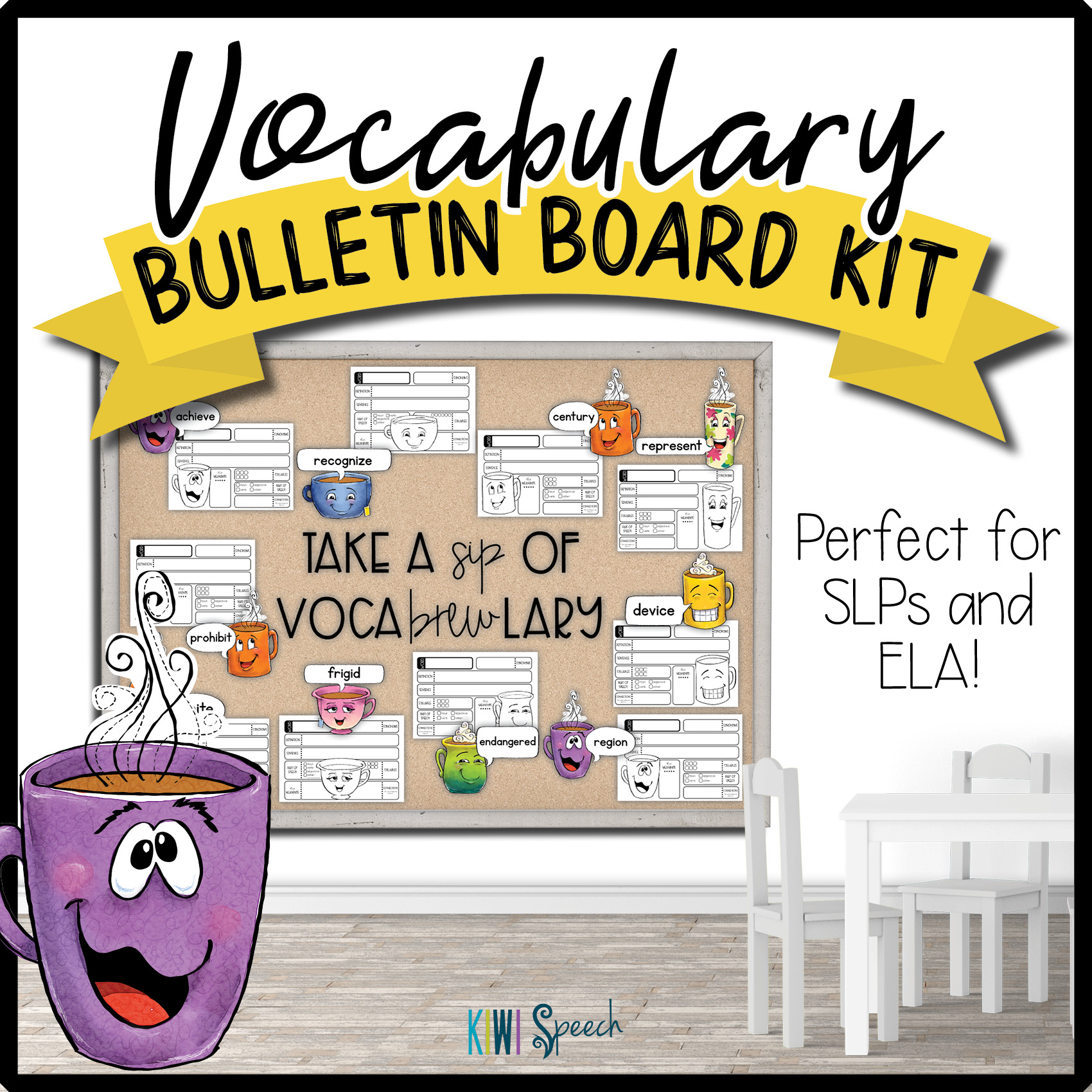 Vocabulary Bulletin Board Kit or Door Decor for Speech Therapy Rooms or ...