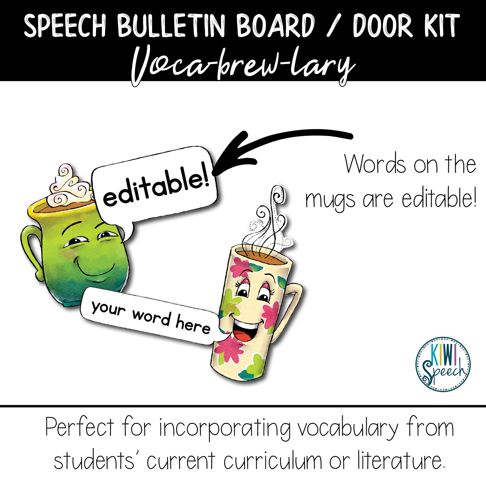Vocabulary Bulletin Board Kit or Door Decor for Speech Therapy Rooms or ...