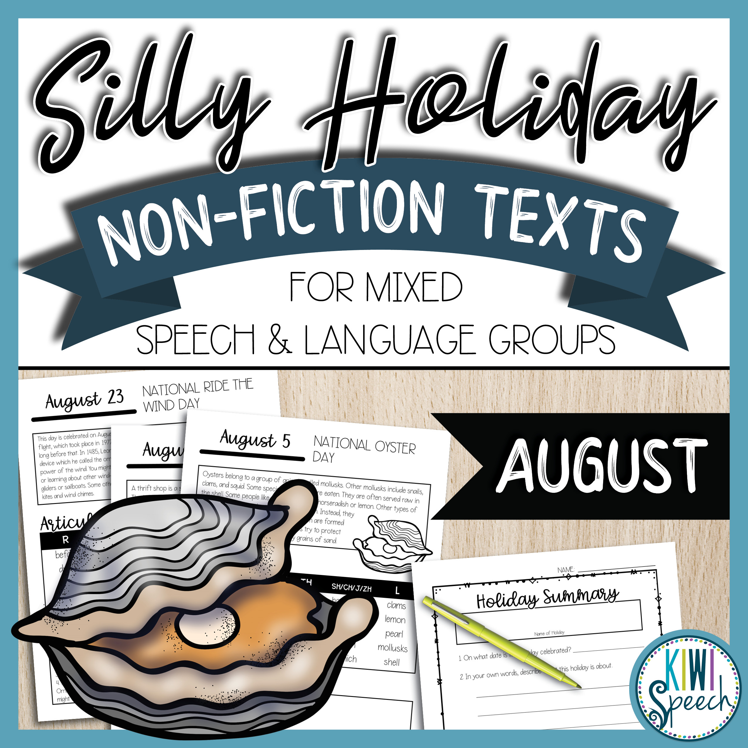 No Prep Silly Holiday Texts for Speech Therapy Mixed Groups - August ...