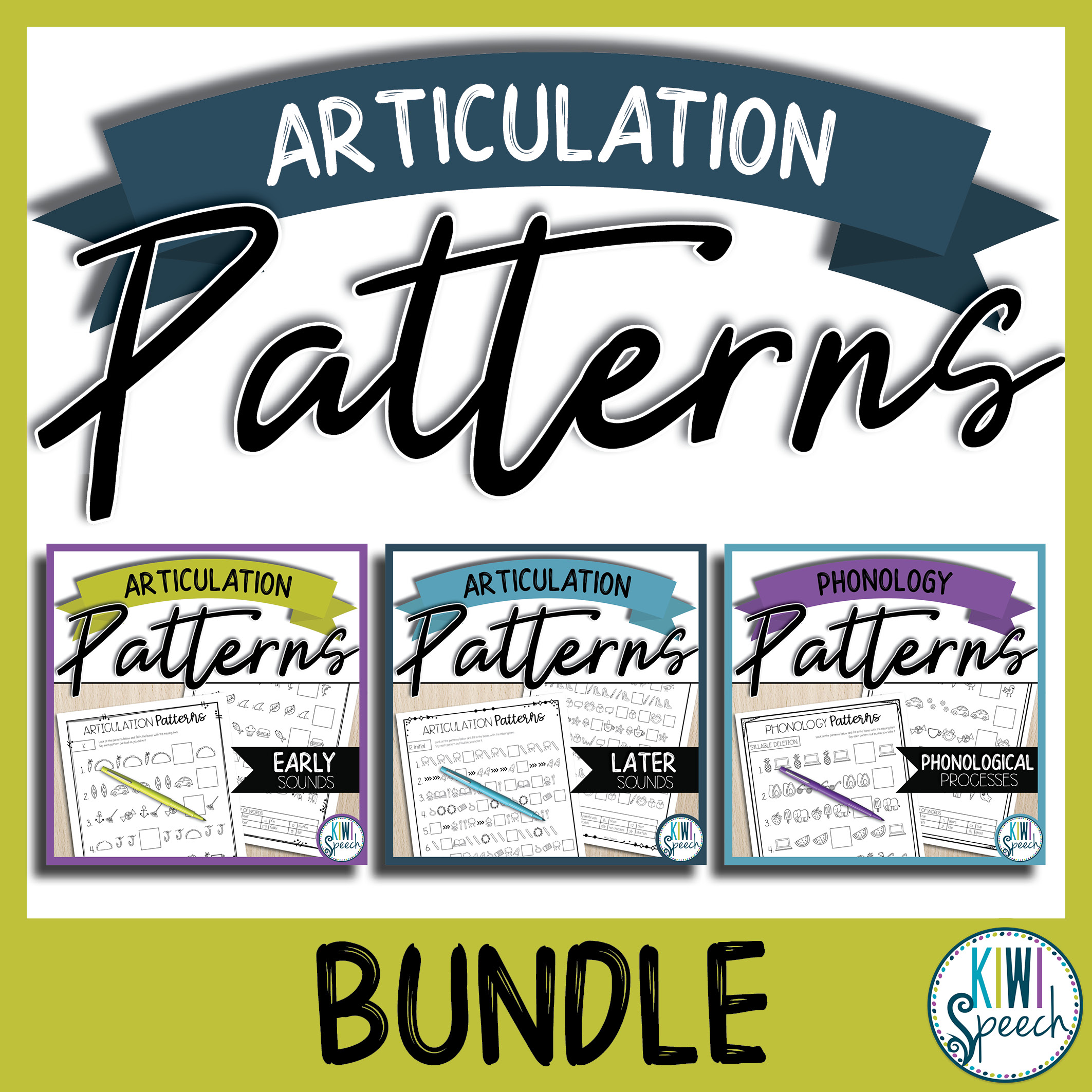 No Prep Articulation Patterns for Speech Therapy - BUNDLE for Artic ...