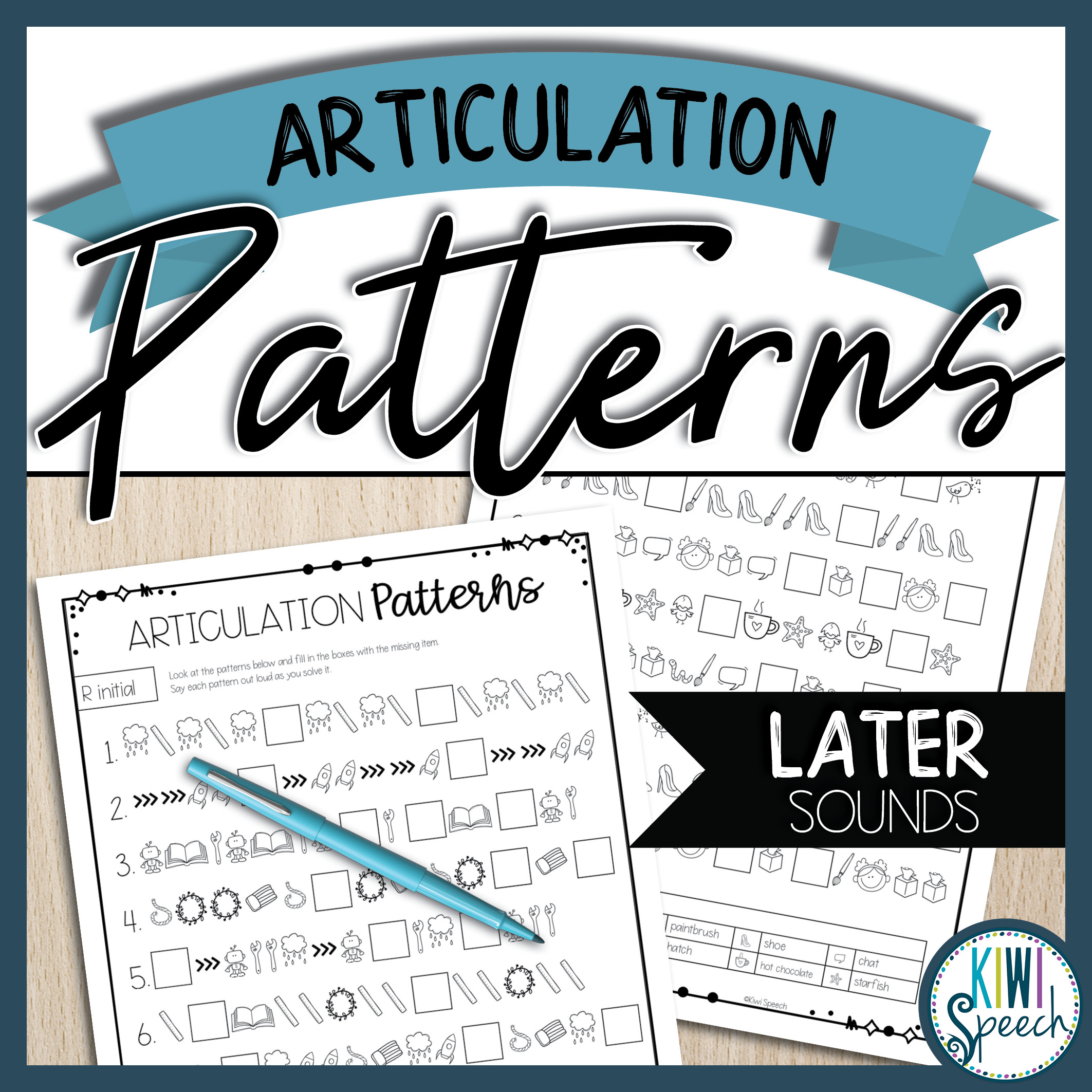No Prep Articulation Patterns for Speech Therapy - Later Sounds - Kiwi ...