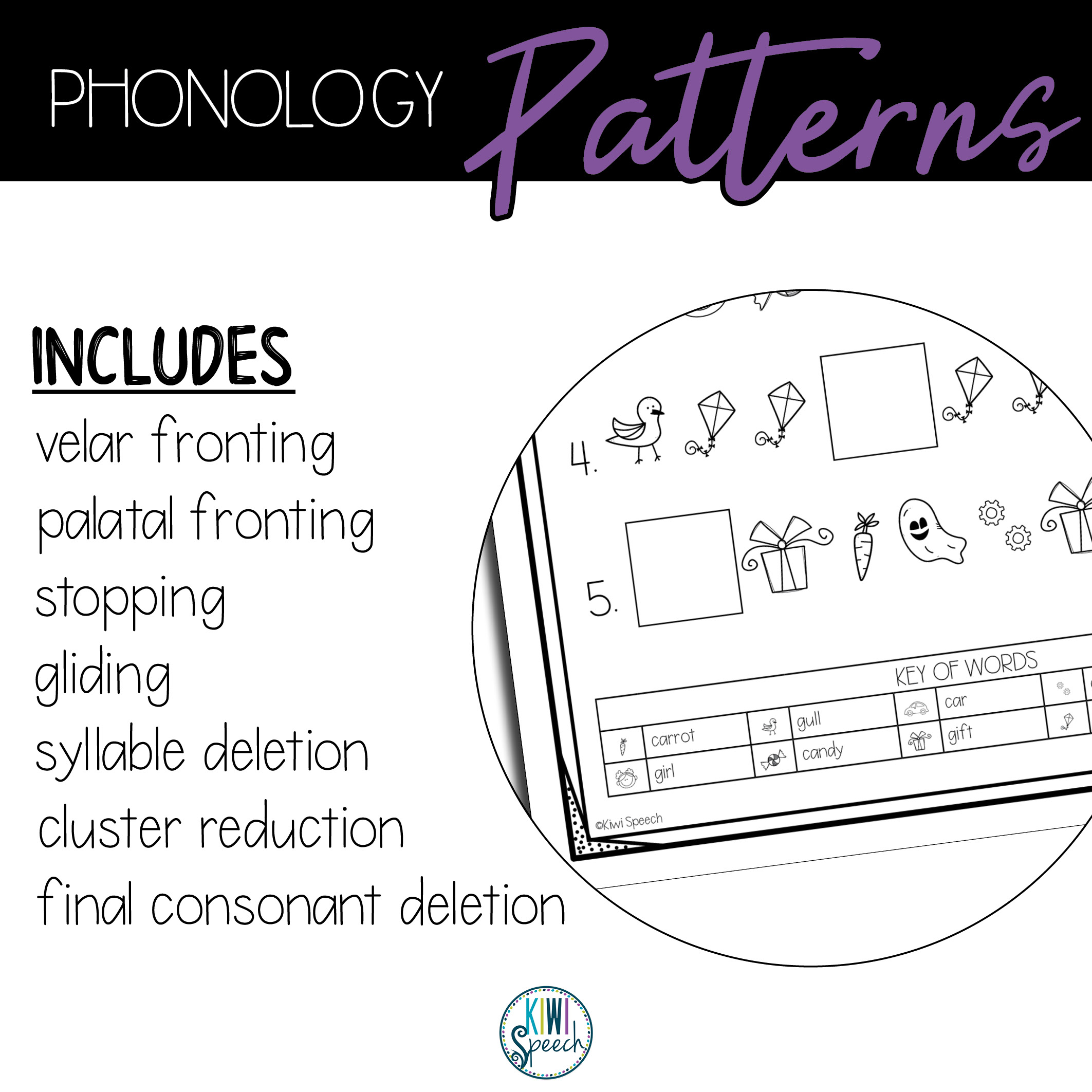 No Prep Articulation Patterns for Speech Therapy - Phonology Patterns ...