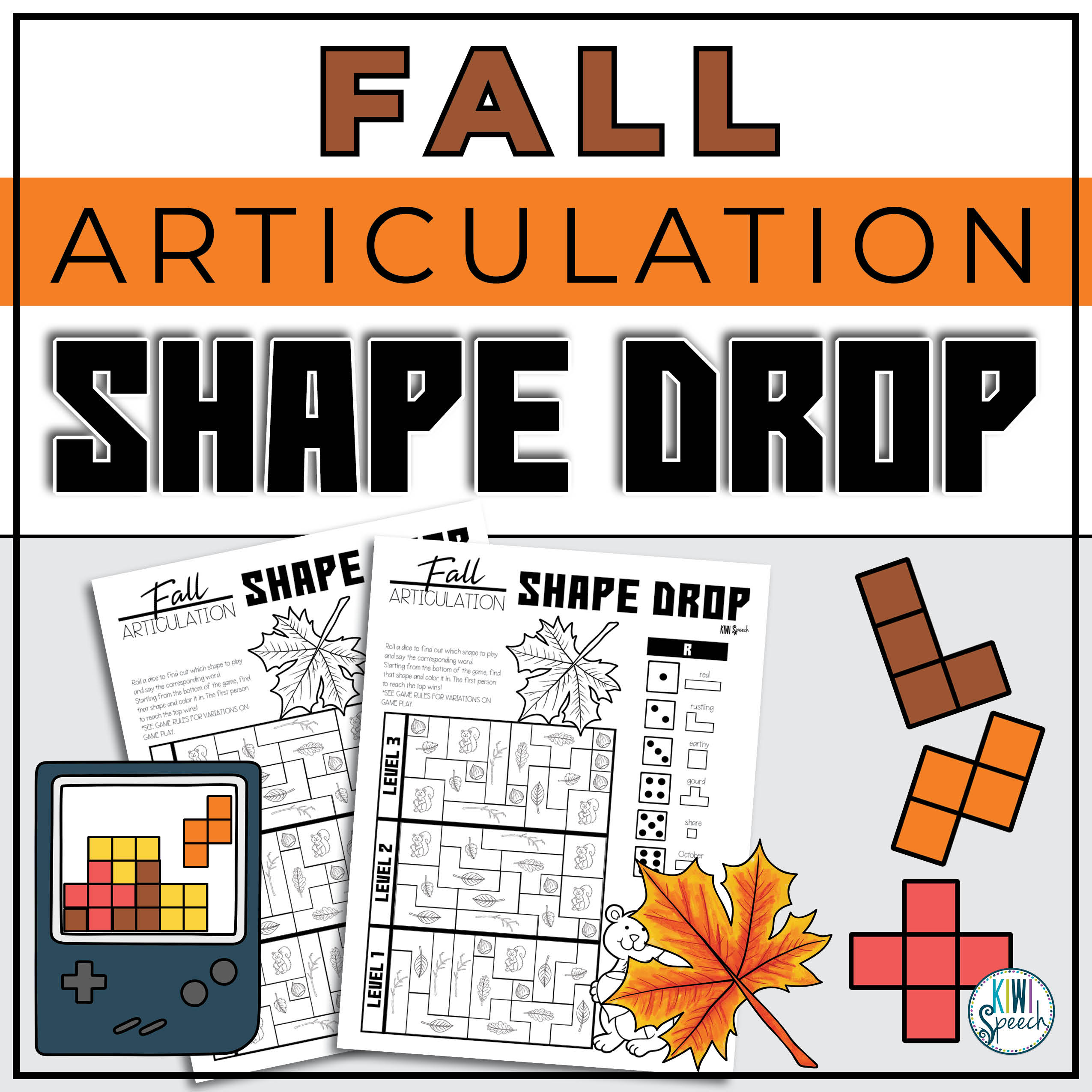 Articulation Shape Drop - A No Prep Speech Therapy Activity: Fall ...
