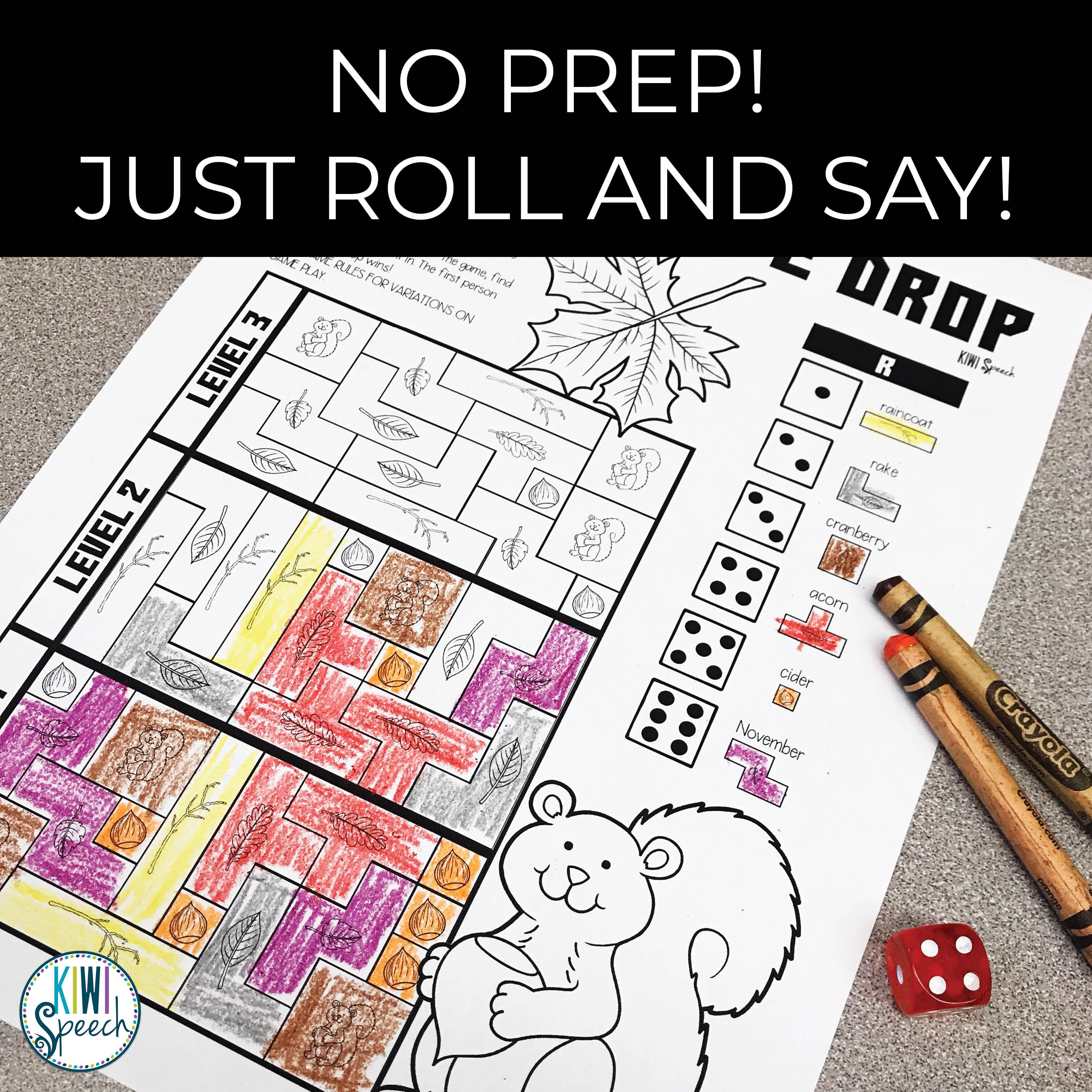 Articulation Shape Drop - A No Prep Speech Therapy Activity: Fall ...