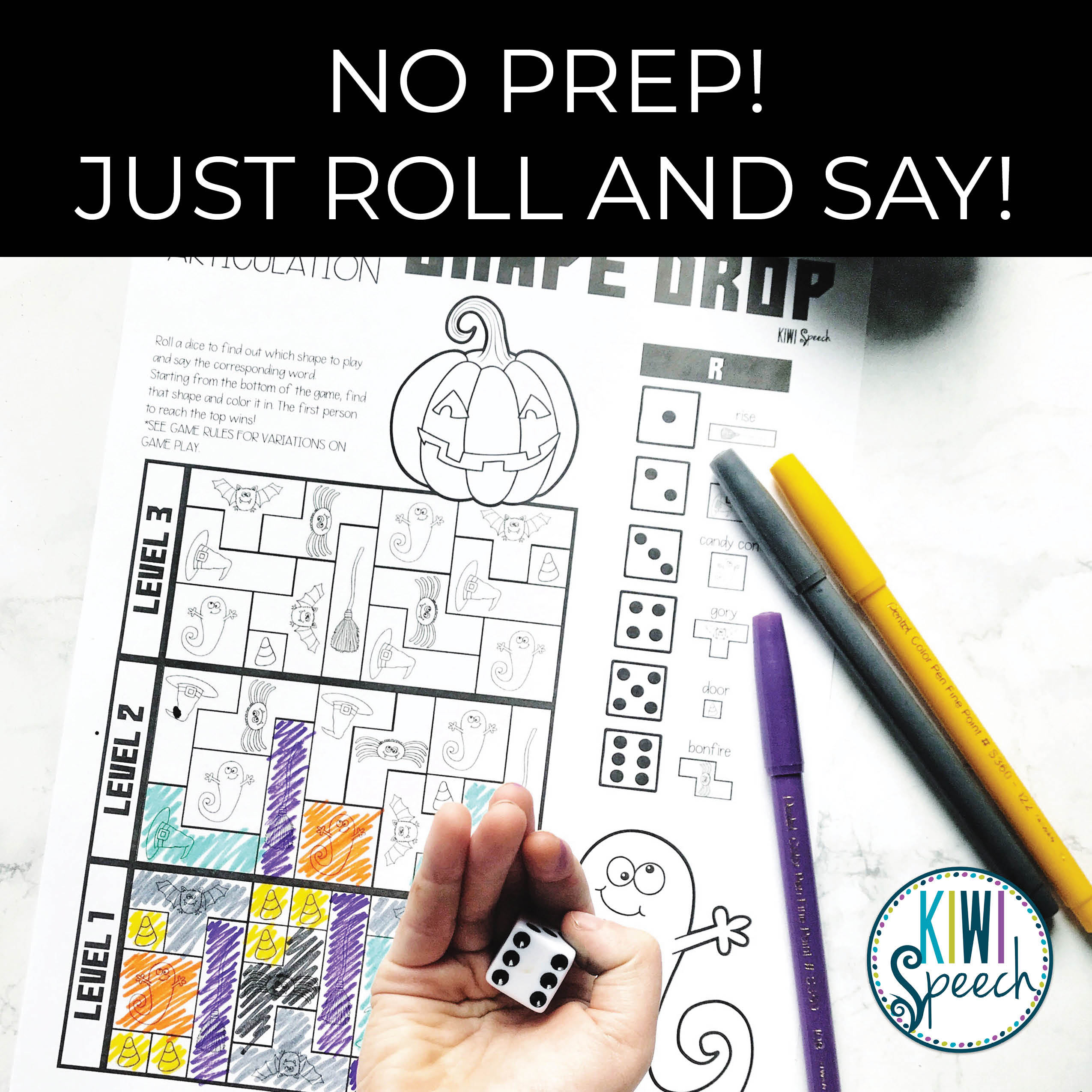 Articulation Shape Drop - A No Prep Speech Therapy Activity: Halloween ...
