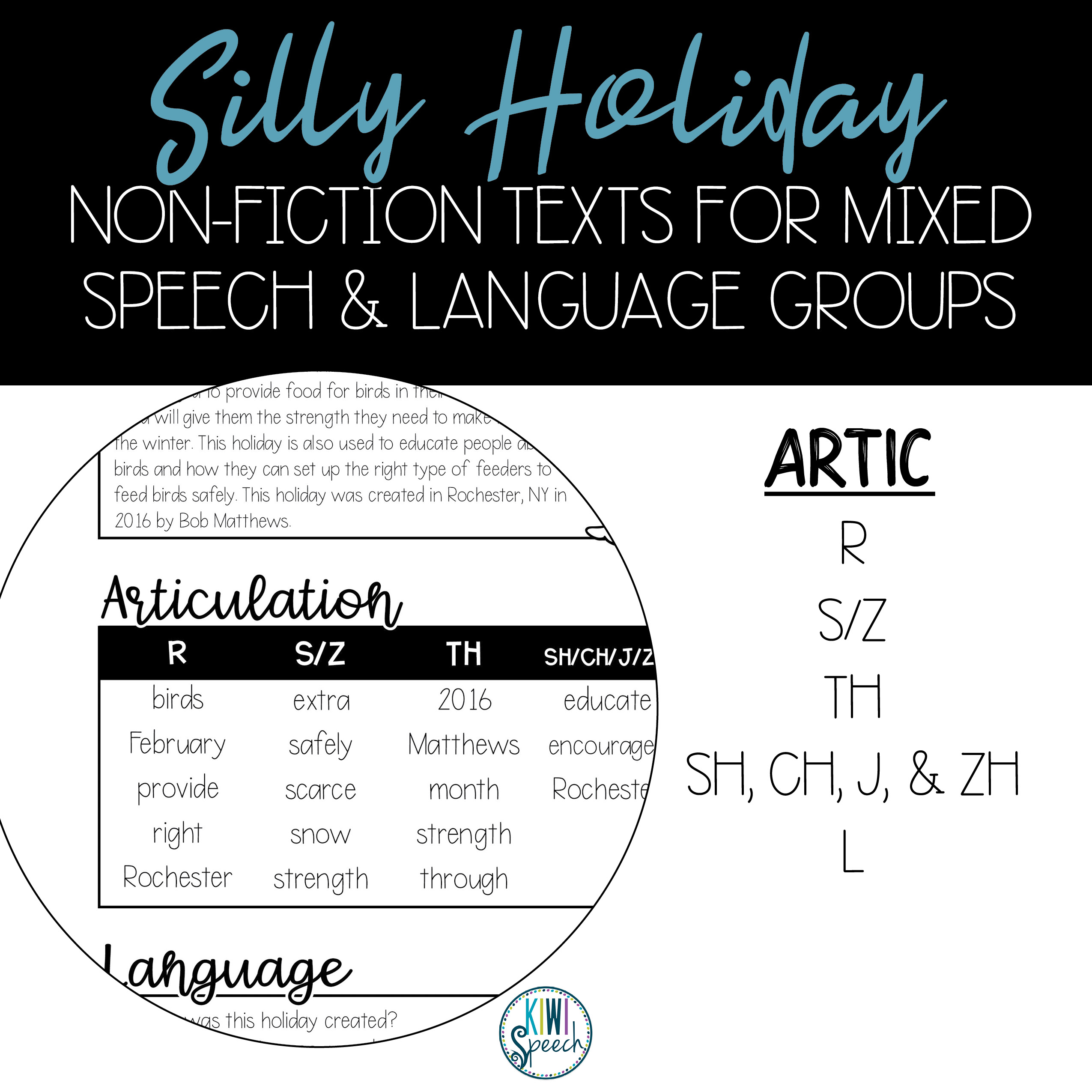No Prep Silly Holiday Texts for Speech Therapy Mixed Groups - February ...