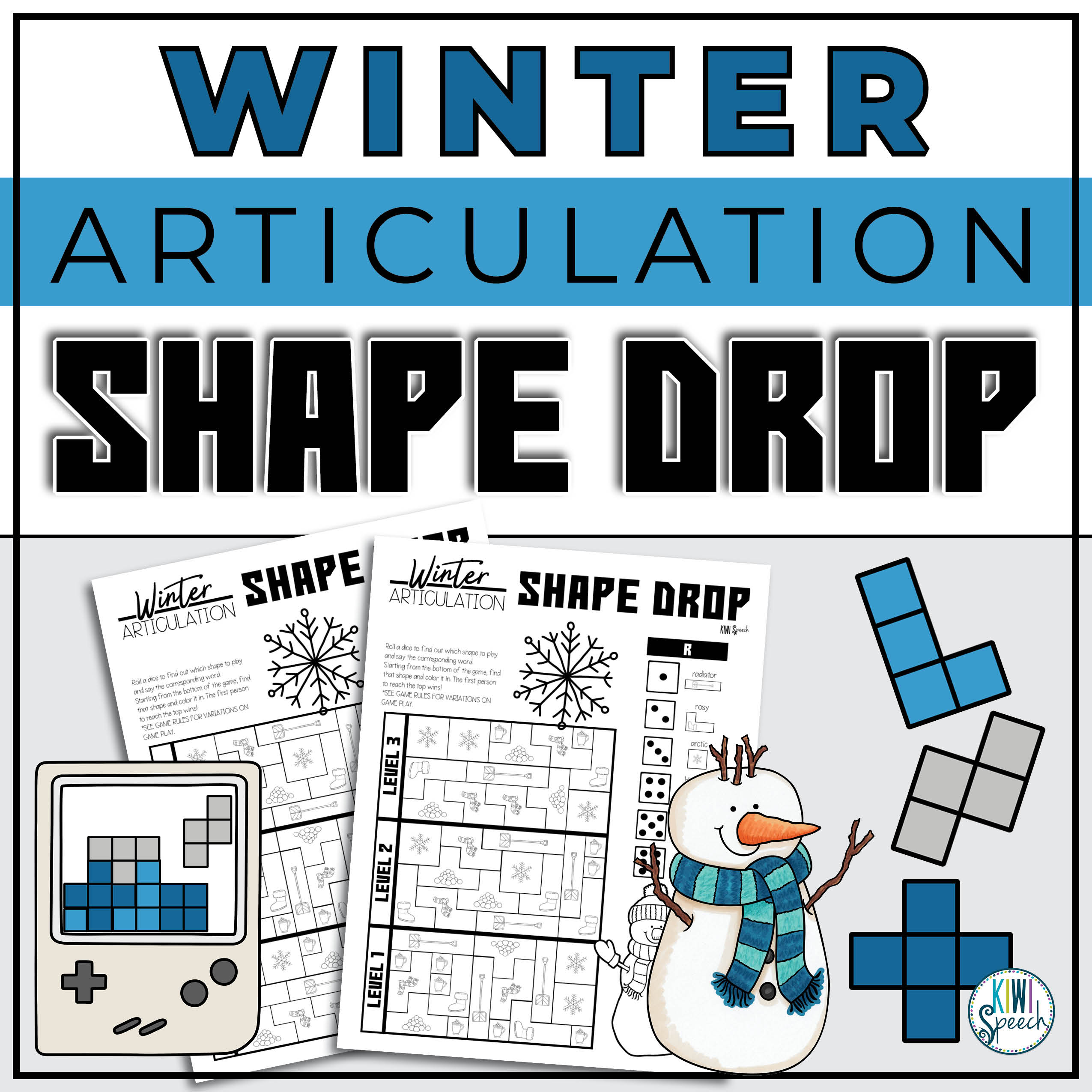 Articulation Shape Drop - A No Prep Speech Therapy Activity: Winter ...