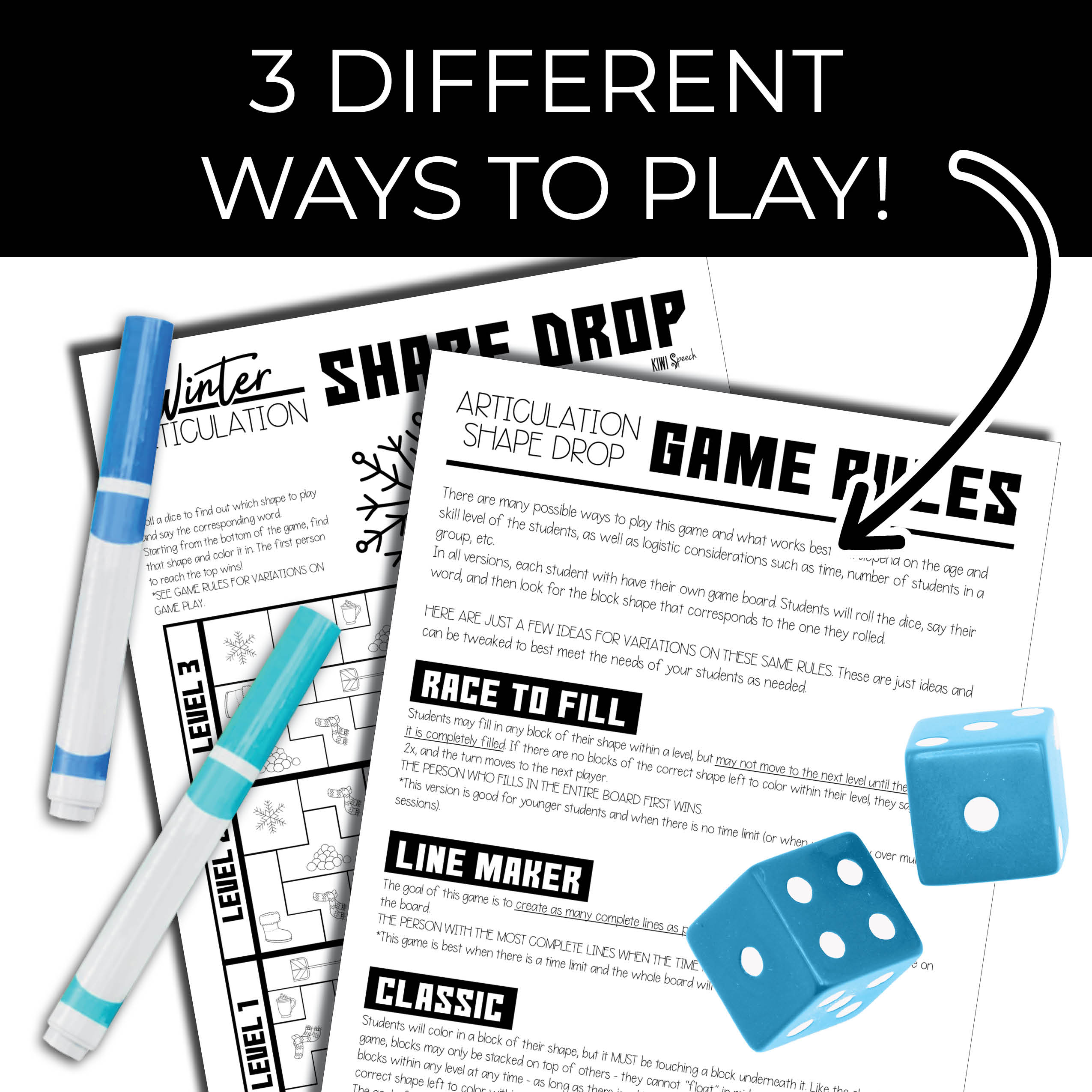Articulation Shape Drop - A No Prep Speech Therapy Activity: Winter ...