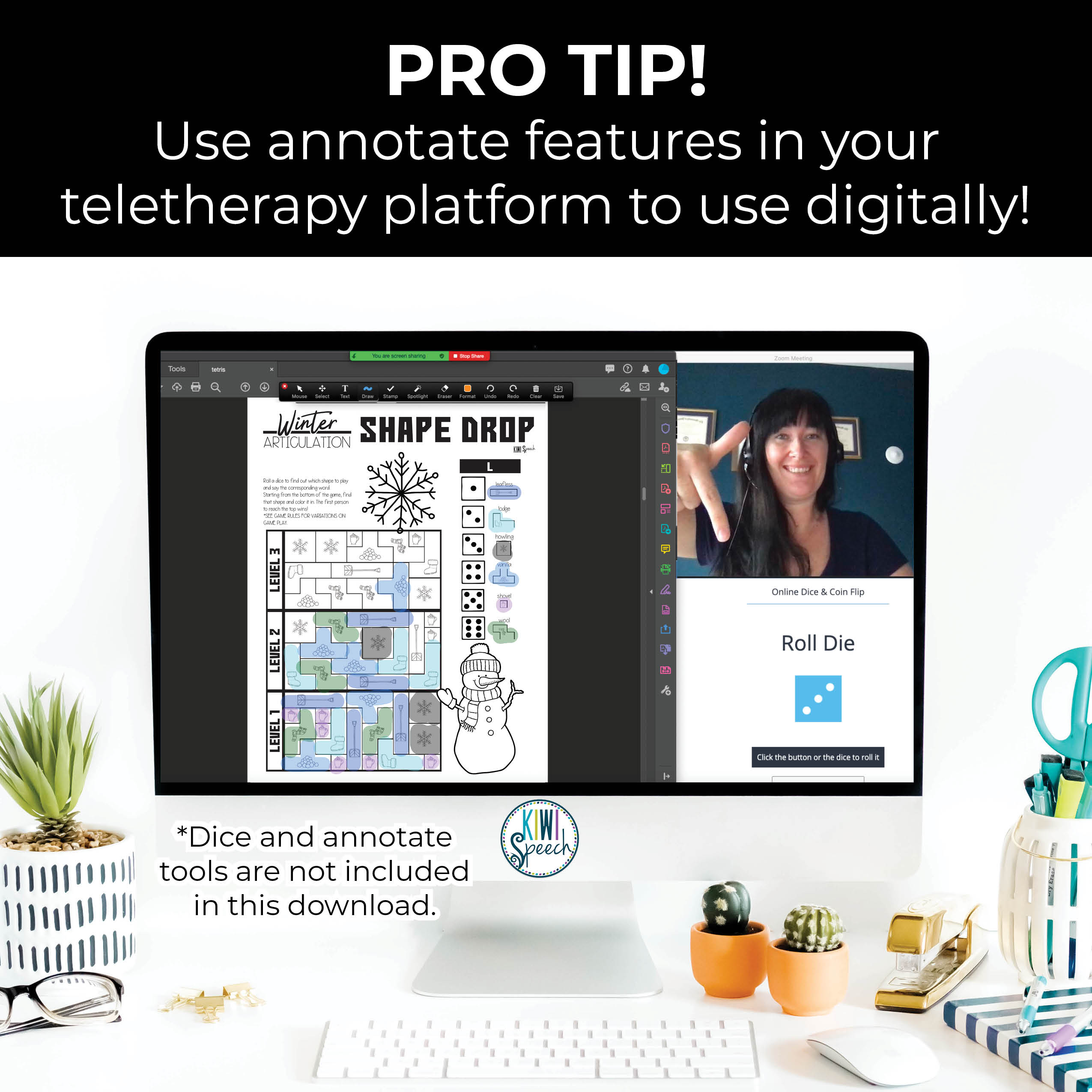 Articulation Shape Drop - A No Prep Speech Therapy Activity: Winter ...