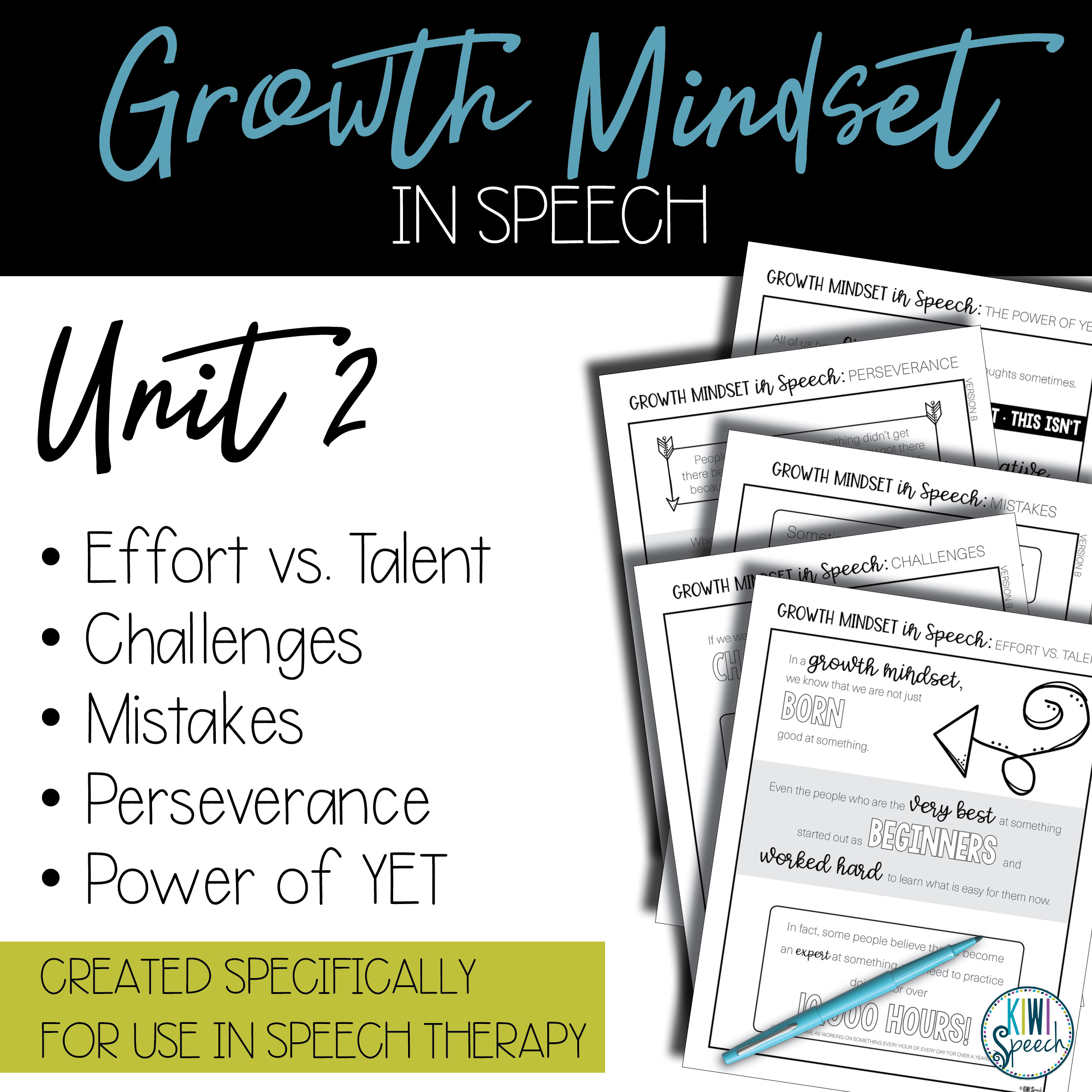 Growth Mindset in Speech Bundle - Supplemental Curriculum for Speech ...
