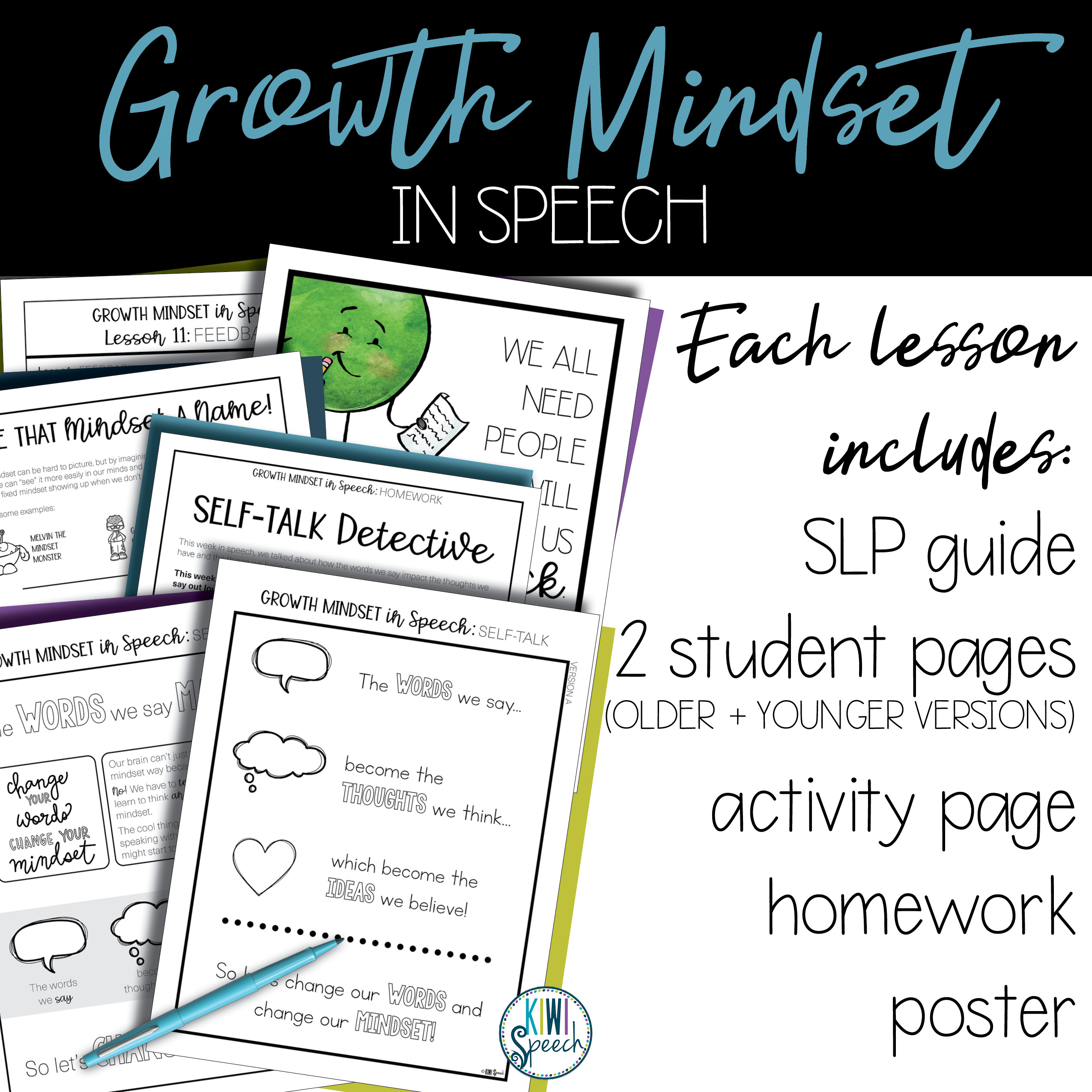 Growth Mindset in Speech - Supplementary Curriculum for Speech Therapy ...