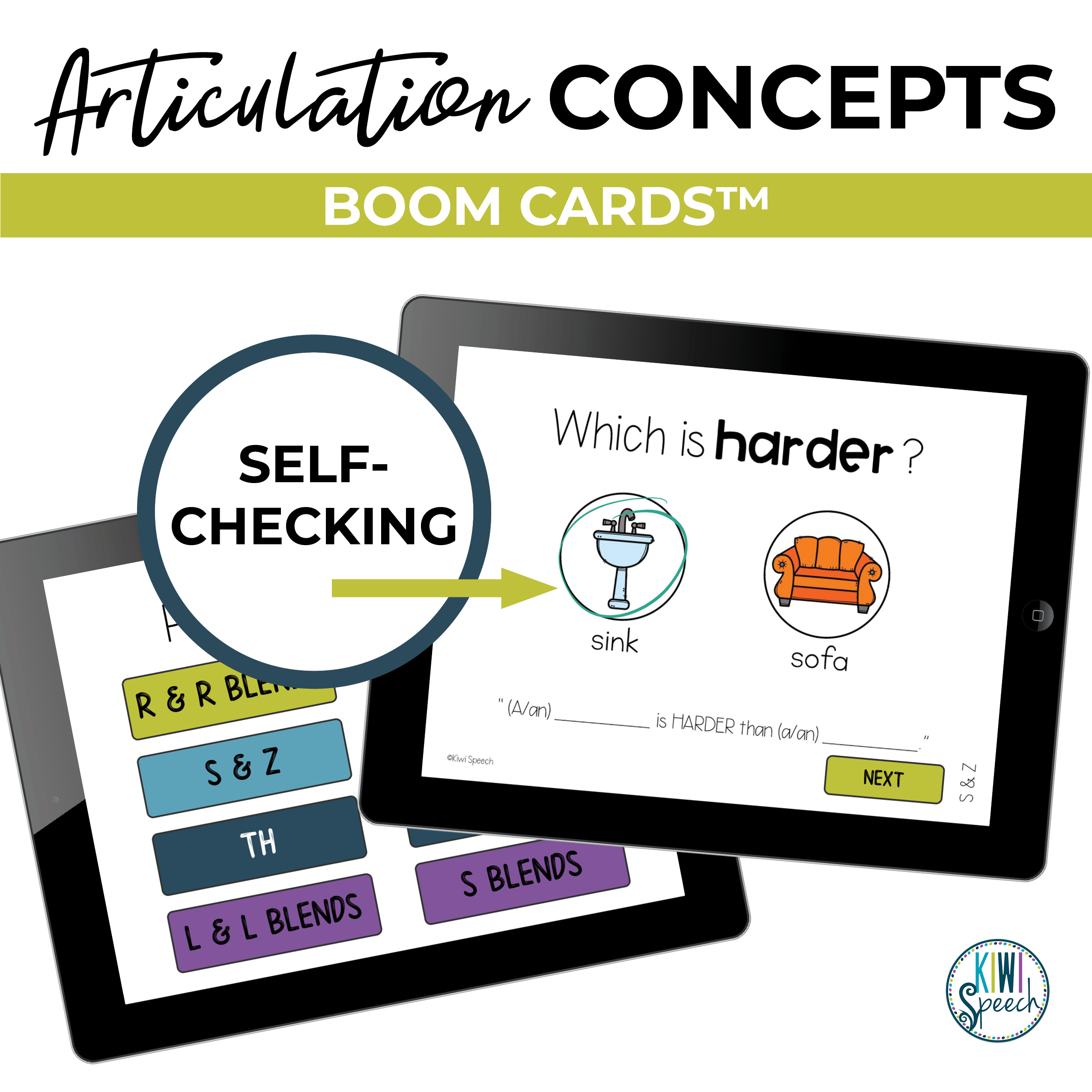 Articulation Concepts BOOM Cards for Digital Speech Therapy - Kiwi Speech