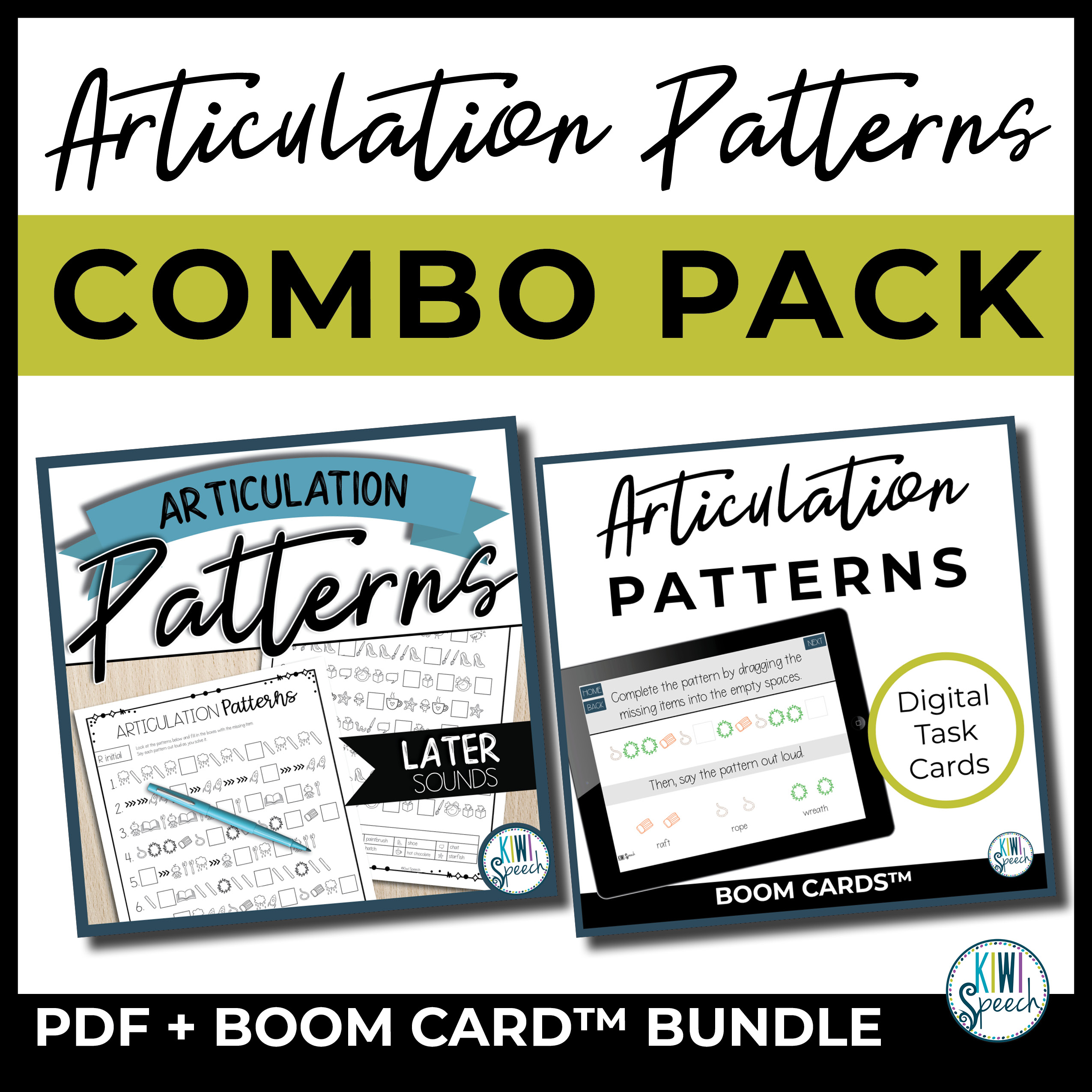 Articulation Patterns for Speech Therapy - PDF and BOOM CARD Combo Pack ...