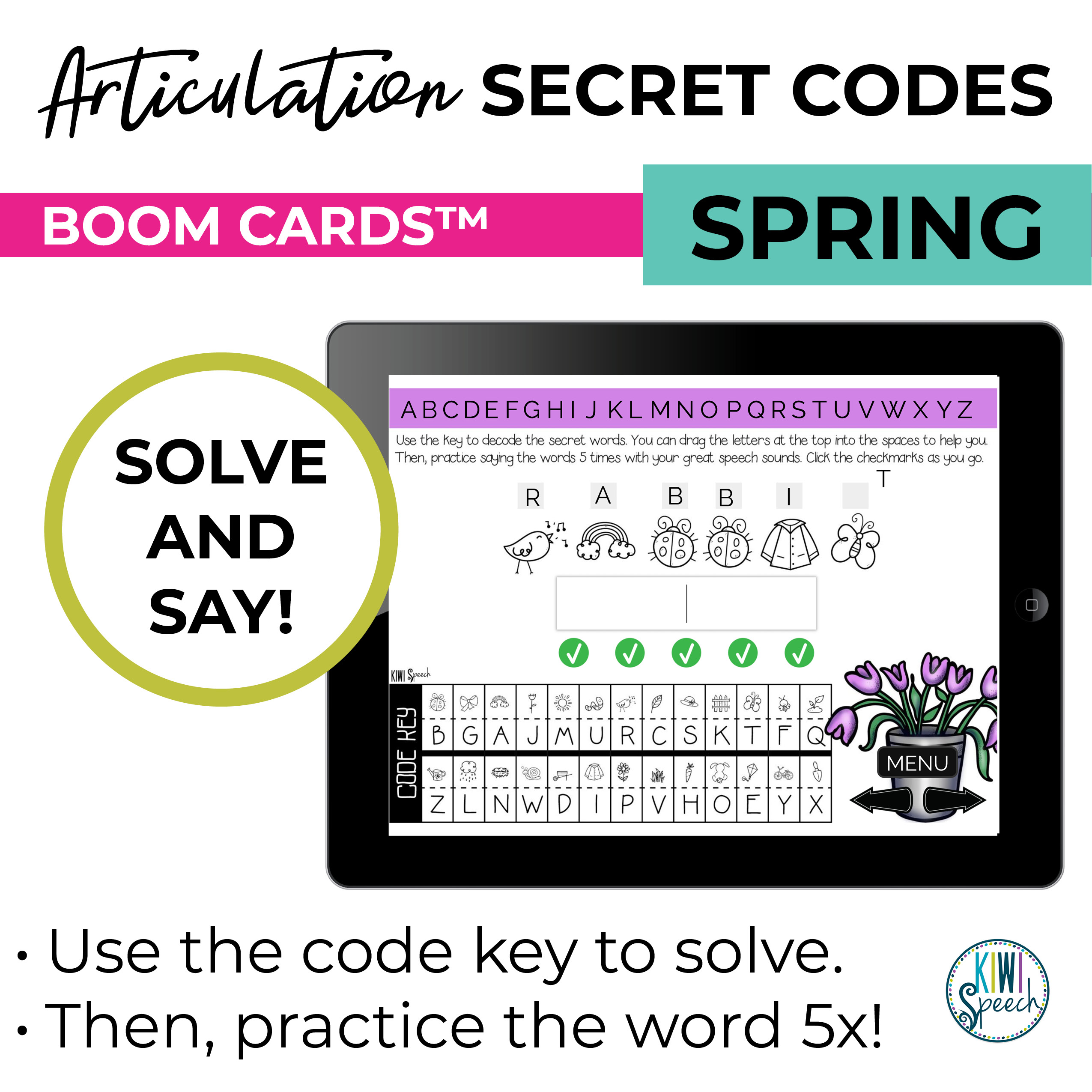 R Articulation Secret Codes BOOM Cards for Digital Speech Therapy ...