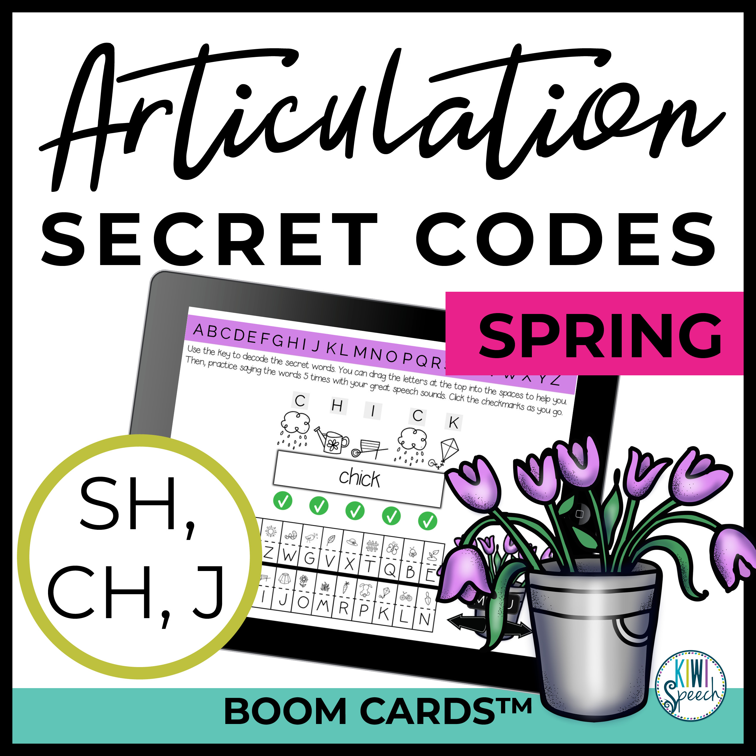 SH, CH, J Articulation Secret Codes BOOM Cards - Spring | Distance ...