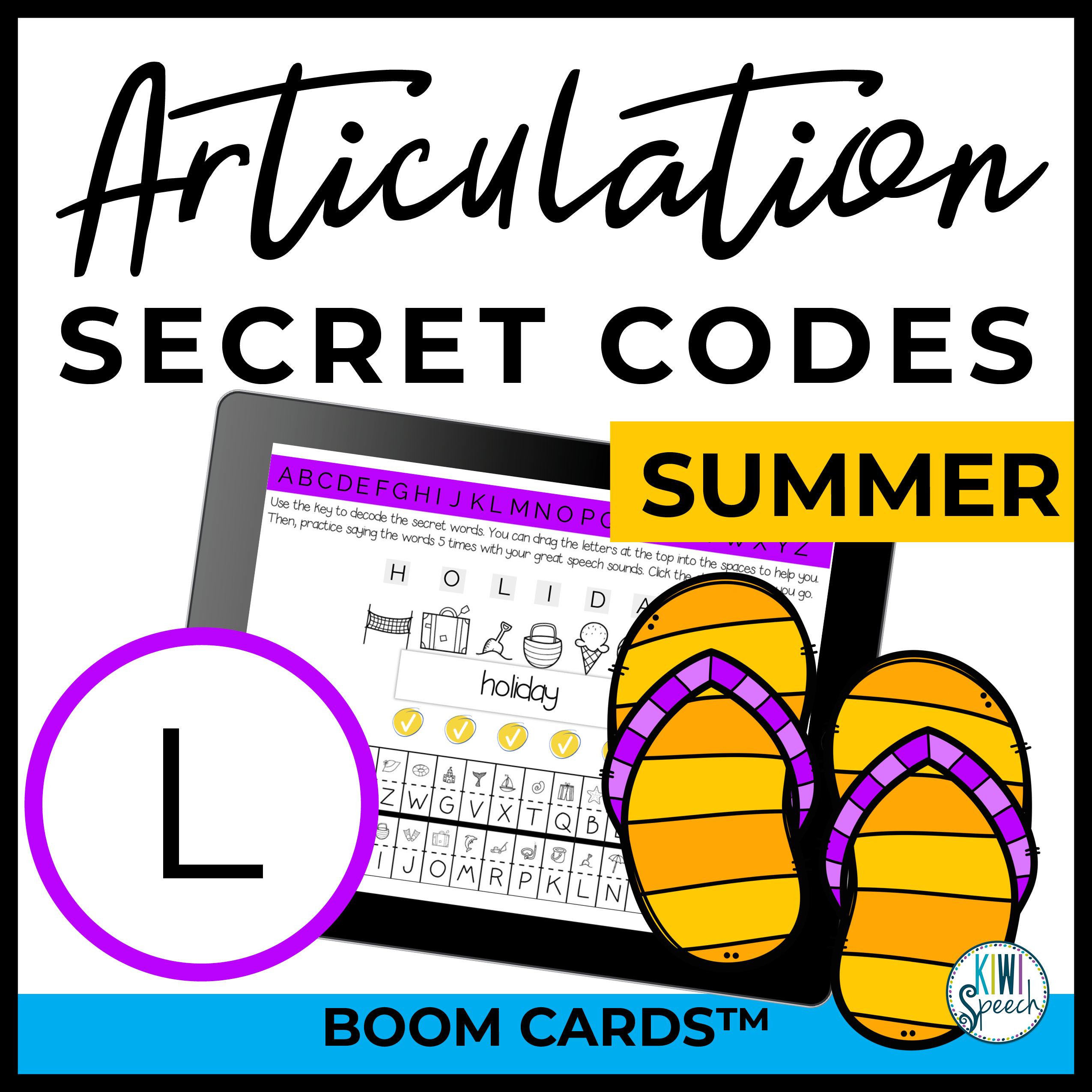 L Articulation Secret Codes BOOM Cards - Summer | Speech | Distance ...