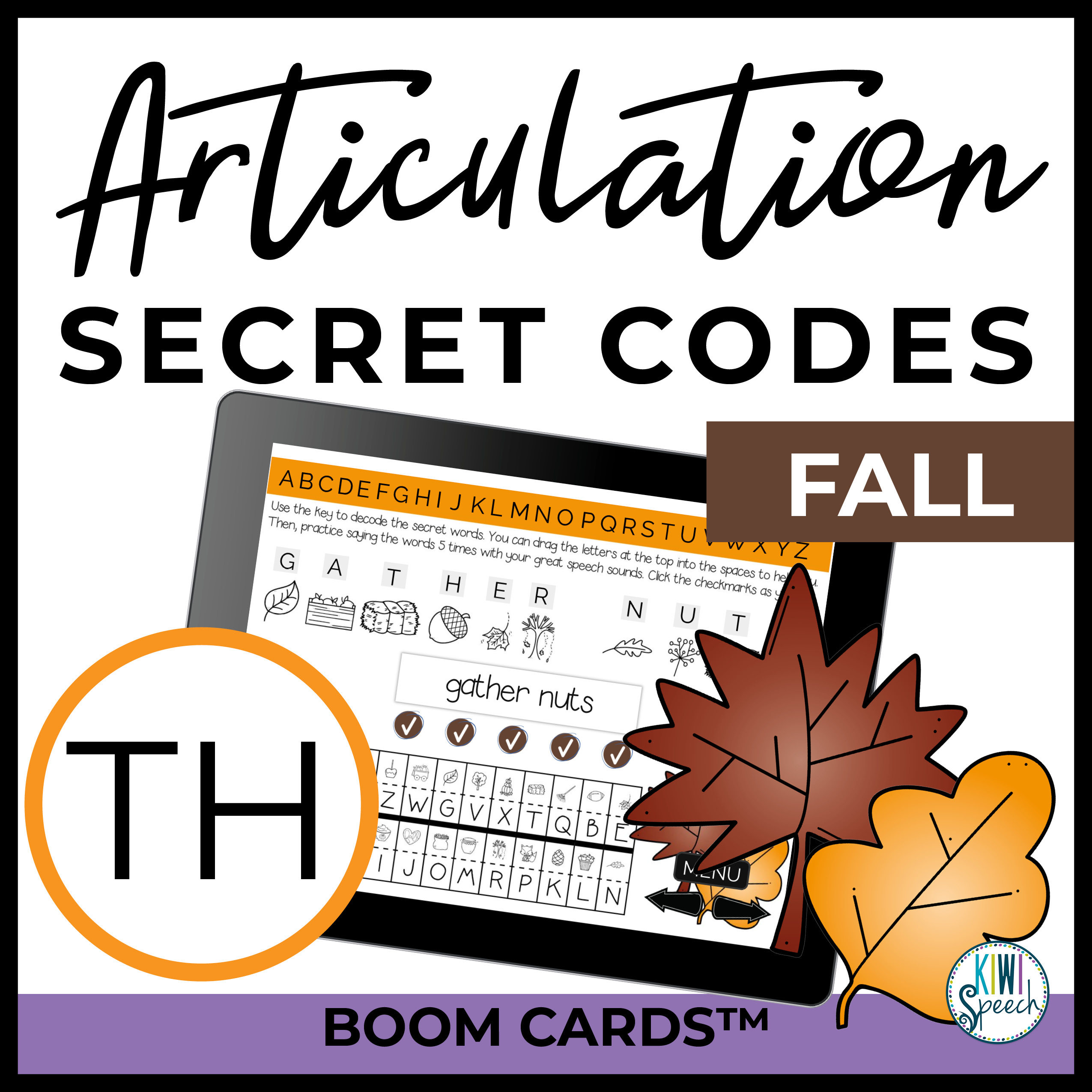 TH Articulation Secret Codes BOOM Cards - Fall | Speech | Distance ...