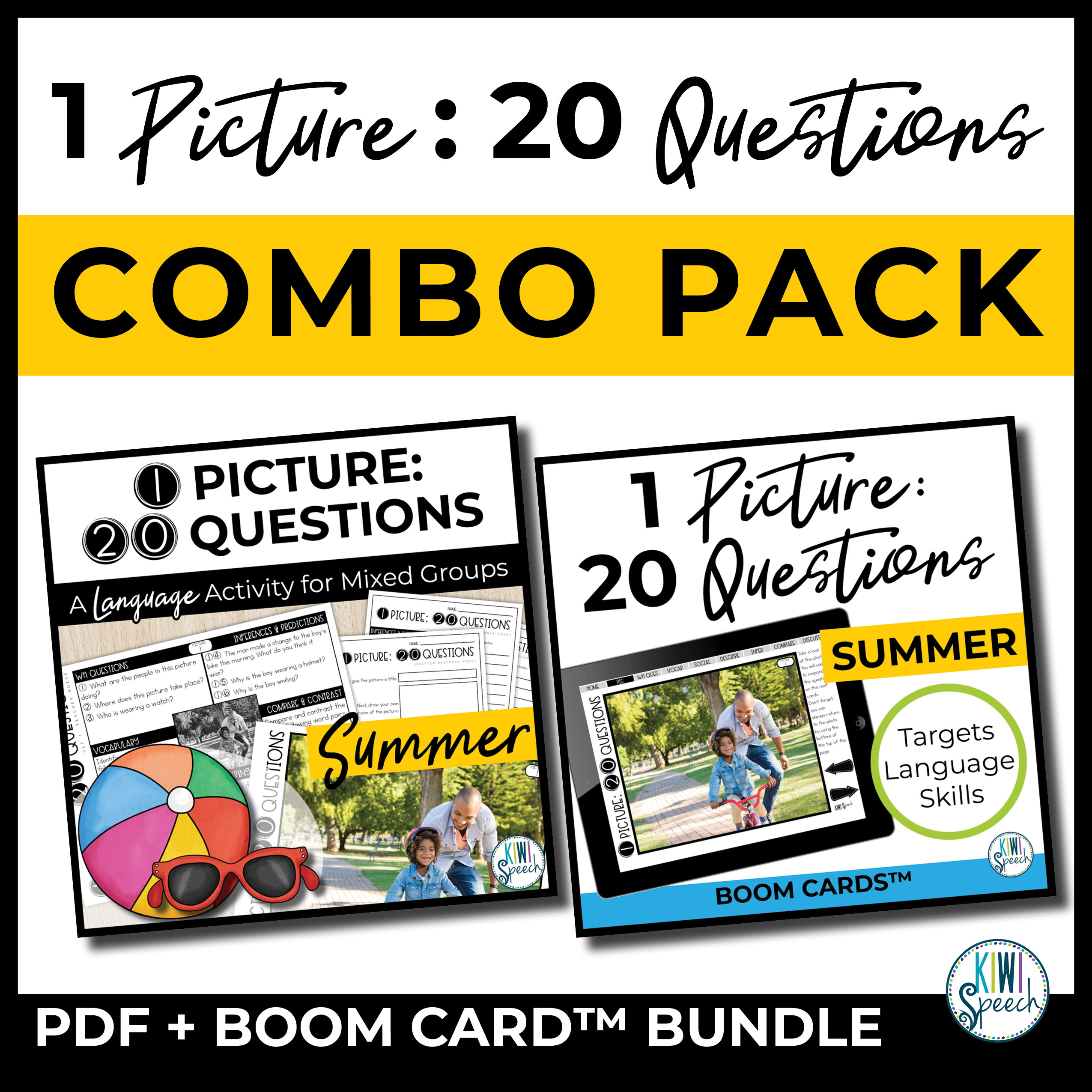 Summer Real Photos: Mixed Group Language Activity - PDF and BOOM CARD ...